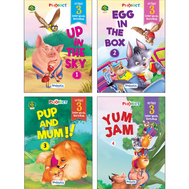 Phonics 3 letter words reading book, set of 4 books for early readers ...