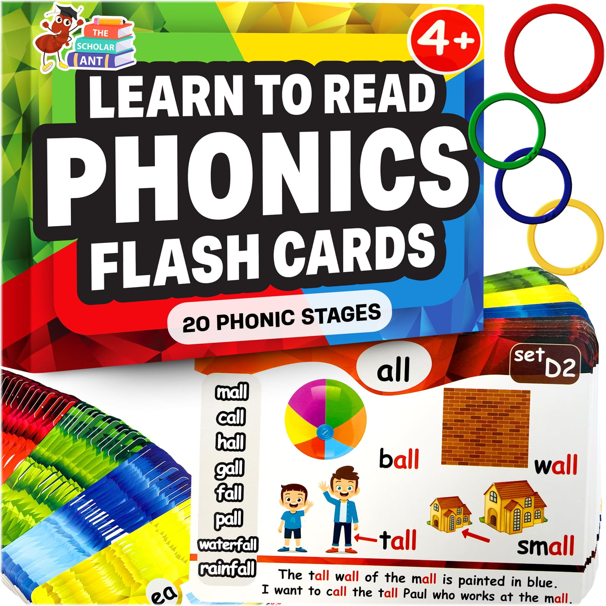 Phonics Flash Cards - Learn To Read In 20 Phonic Stages - Digraphs Cvc Blends Long Vowel Sounds ...