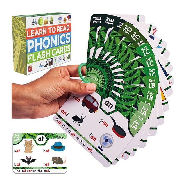 Phonics Flash Cards - Learn to Read in 20 Stages - Digraphs CVC Blends Long Vowel Sounds - Games ...