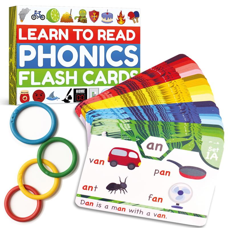 Phonics Flash Cards - Learn to Read Phonics with Color Coded Levels ...