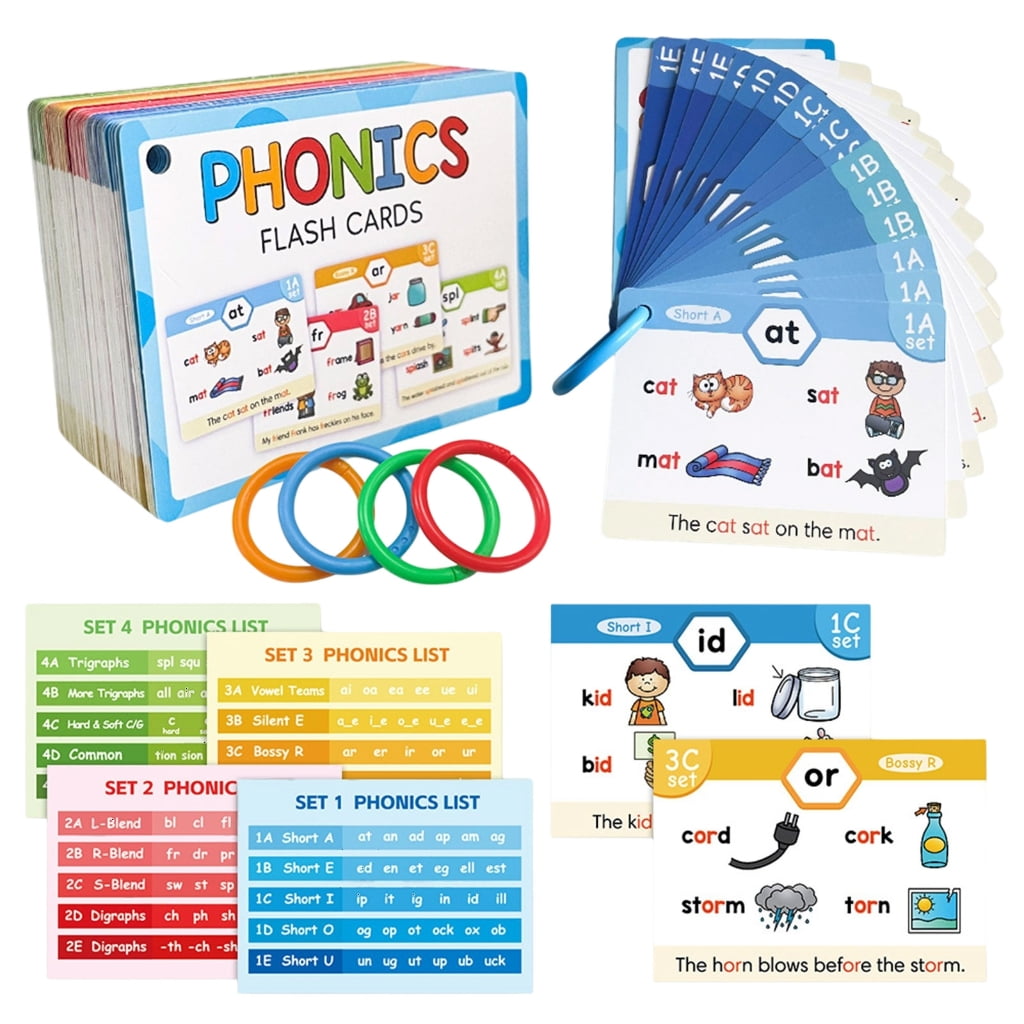 Phonics Learning Flash Cards Set Phonics Learning Cards Educational ...