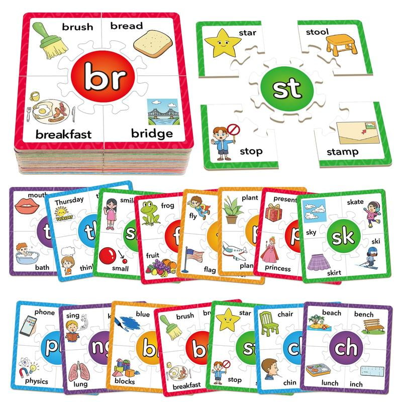 Phonics Puzzles Rhyming Games Phonics Games Flash Cards, Learn to Read Spelling Reading Sight ...