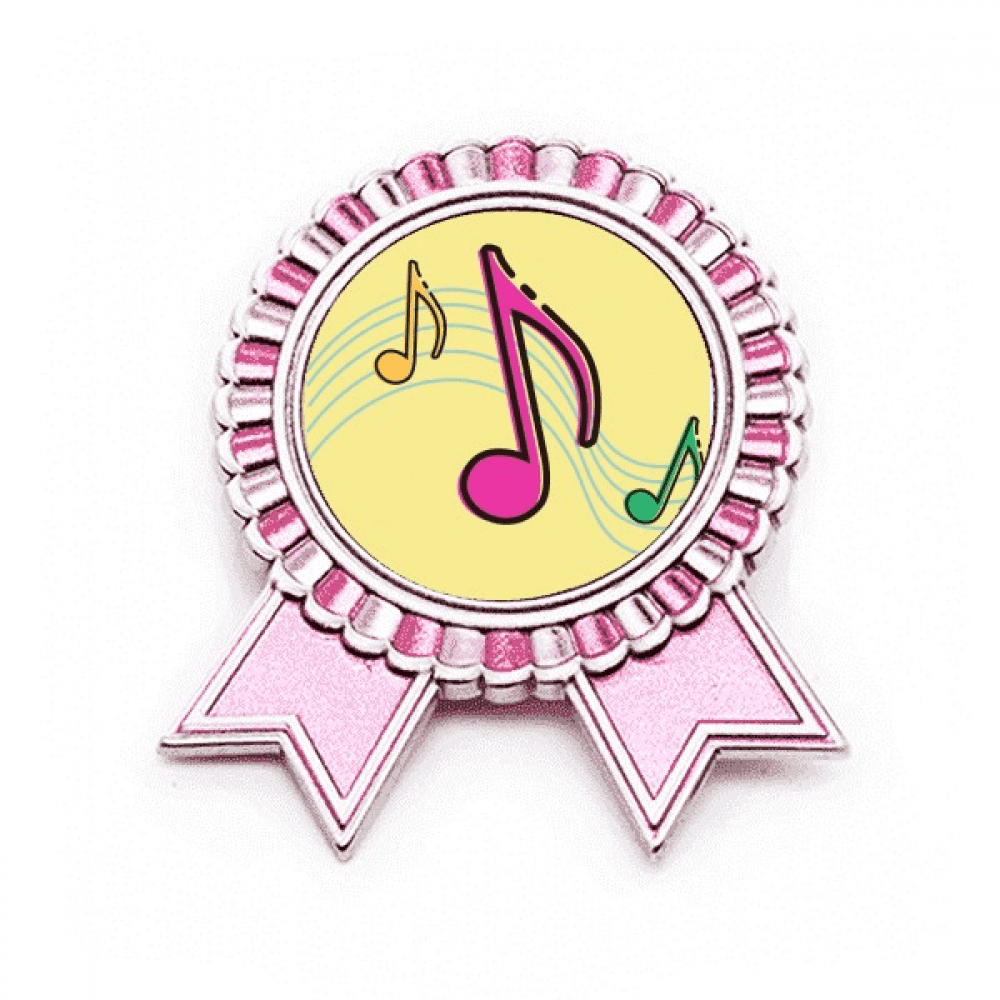 Phonogram Stave Musical Badge Brooch Pin Pink Winner Award Medal ...