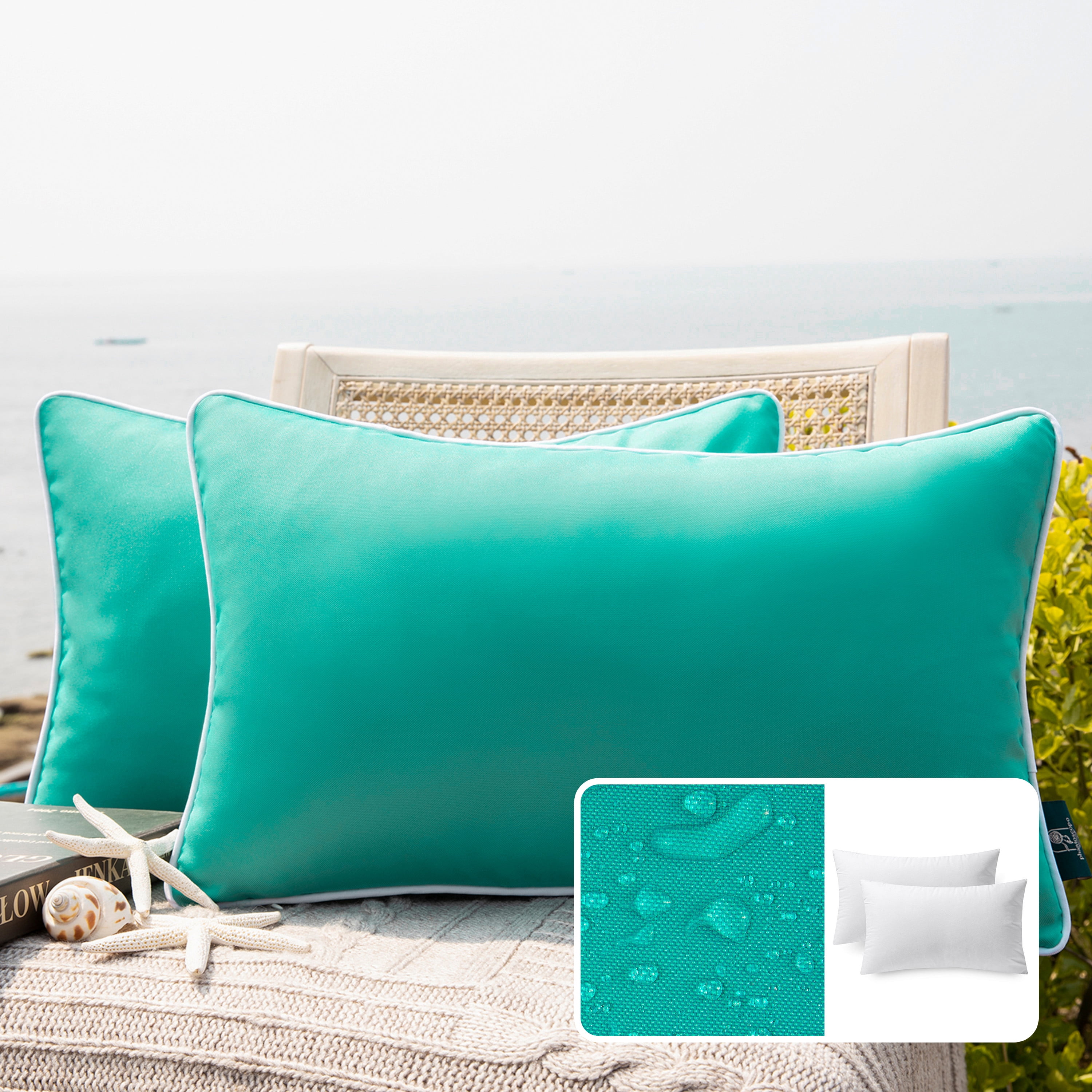 Phantoscope Outdoor Waterproof Decorative Throw Pillow for Patio, Tent ...