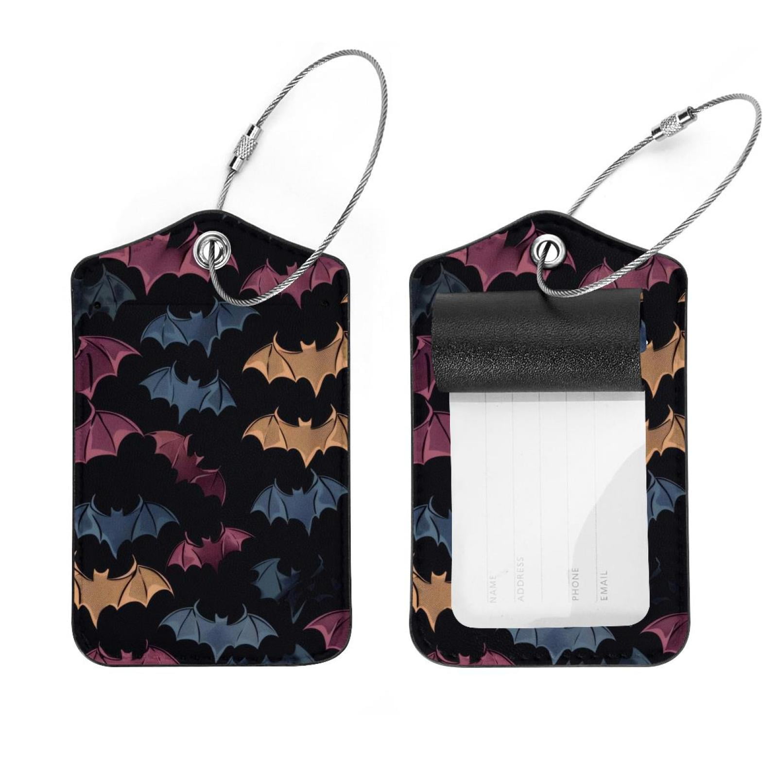 PhooArto 2 Pack Leather Luggage Tag with Stainless Steel Loop, Colorful ...