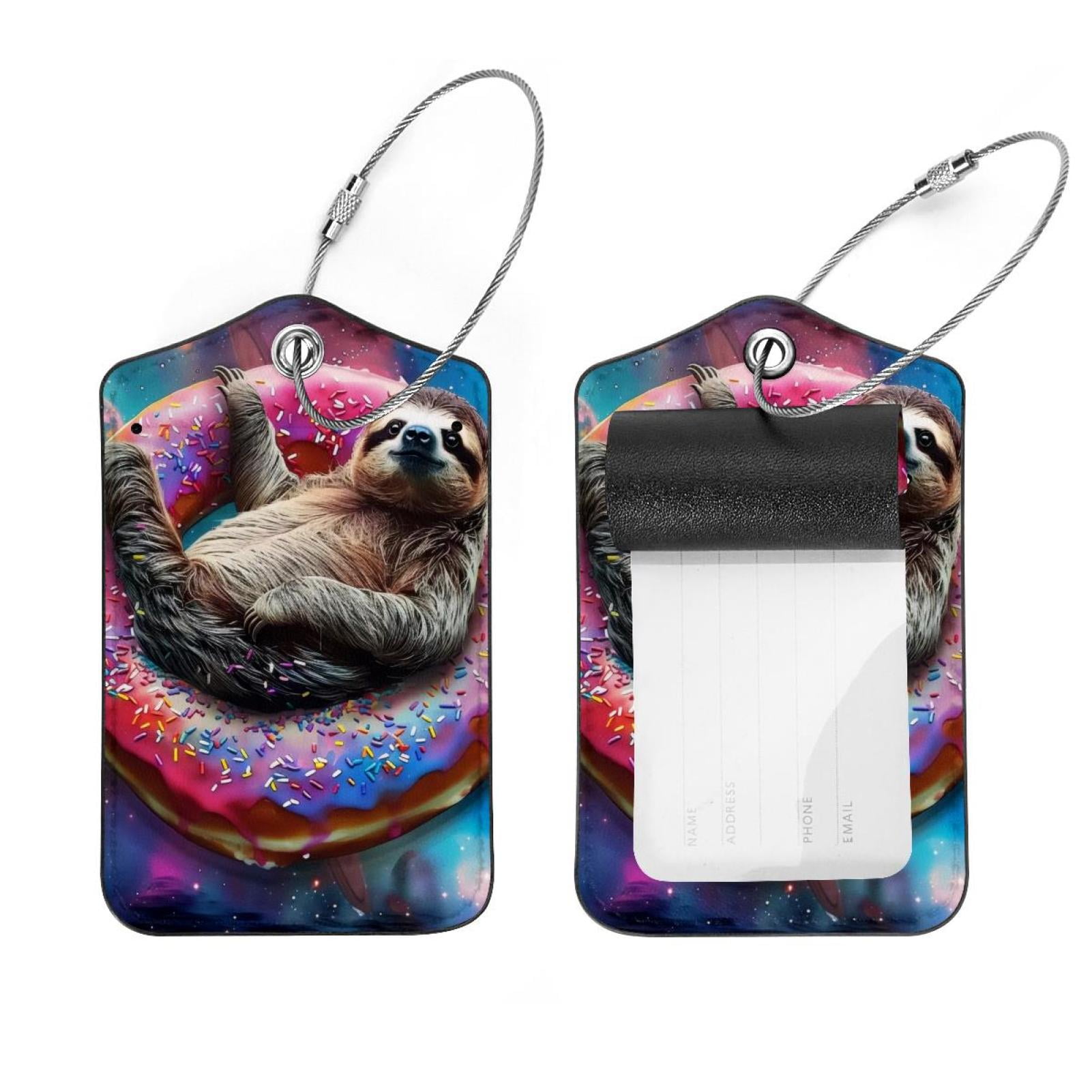 PhooArto 2 Pack Leather Luggage Tag with Stainless Steel Loop, Galaxy ...