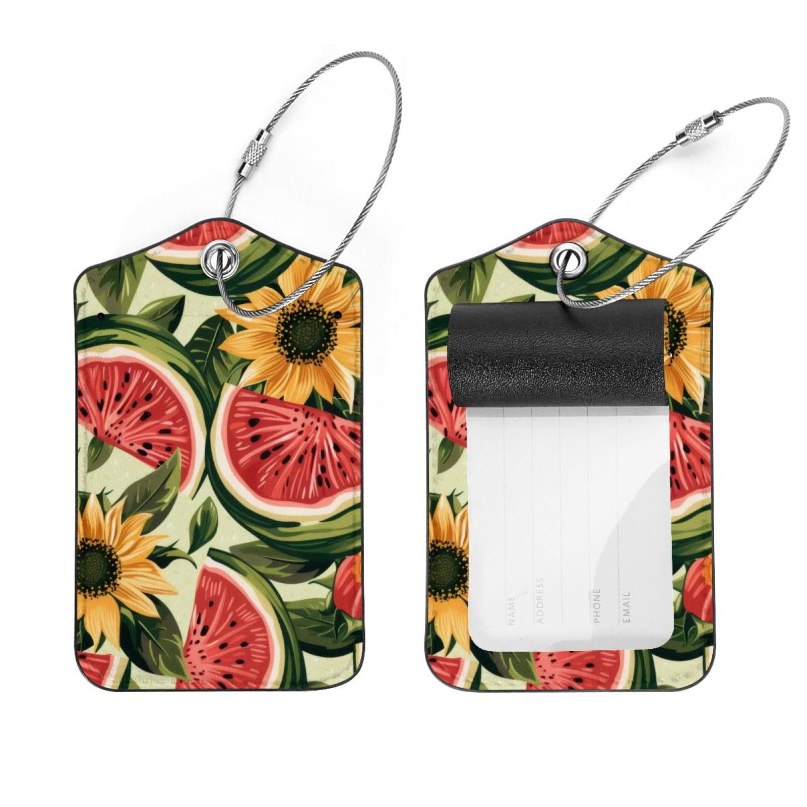 PhooArto 2 Pack Leather Luggage Tag with Stainless Steel Loop ...