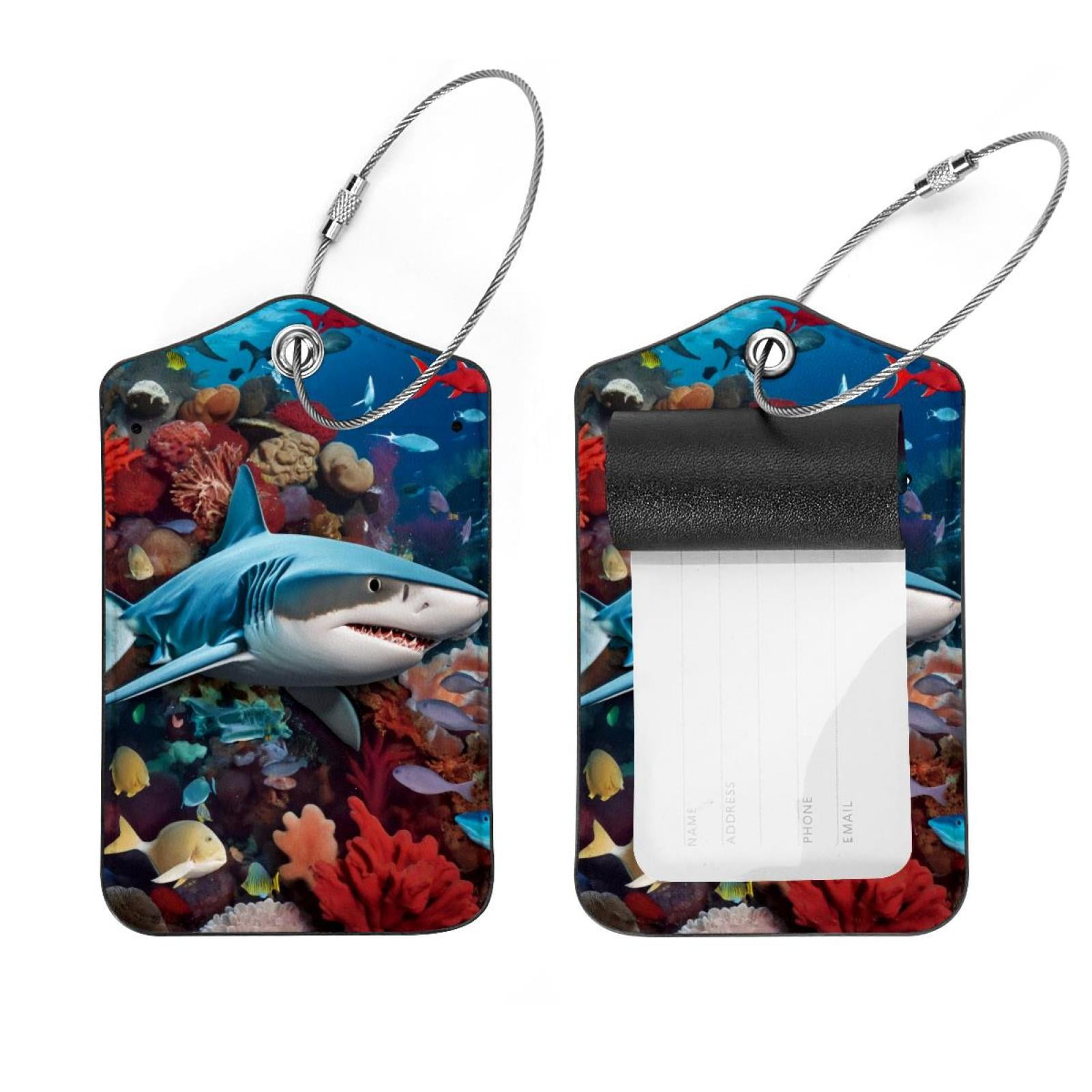 PhooArto 2 Pack Leather Luggage Tag with Stainless Steel Loop ...