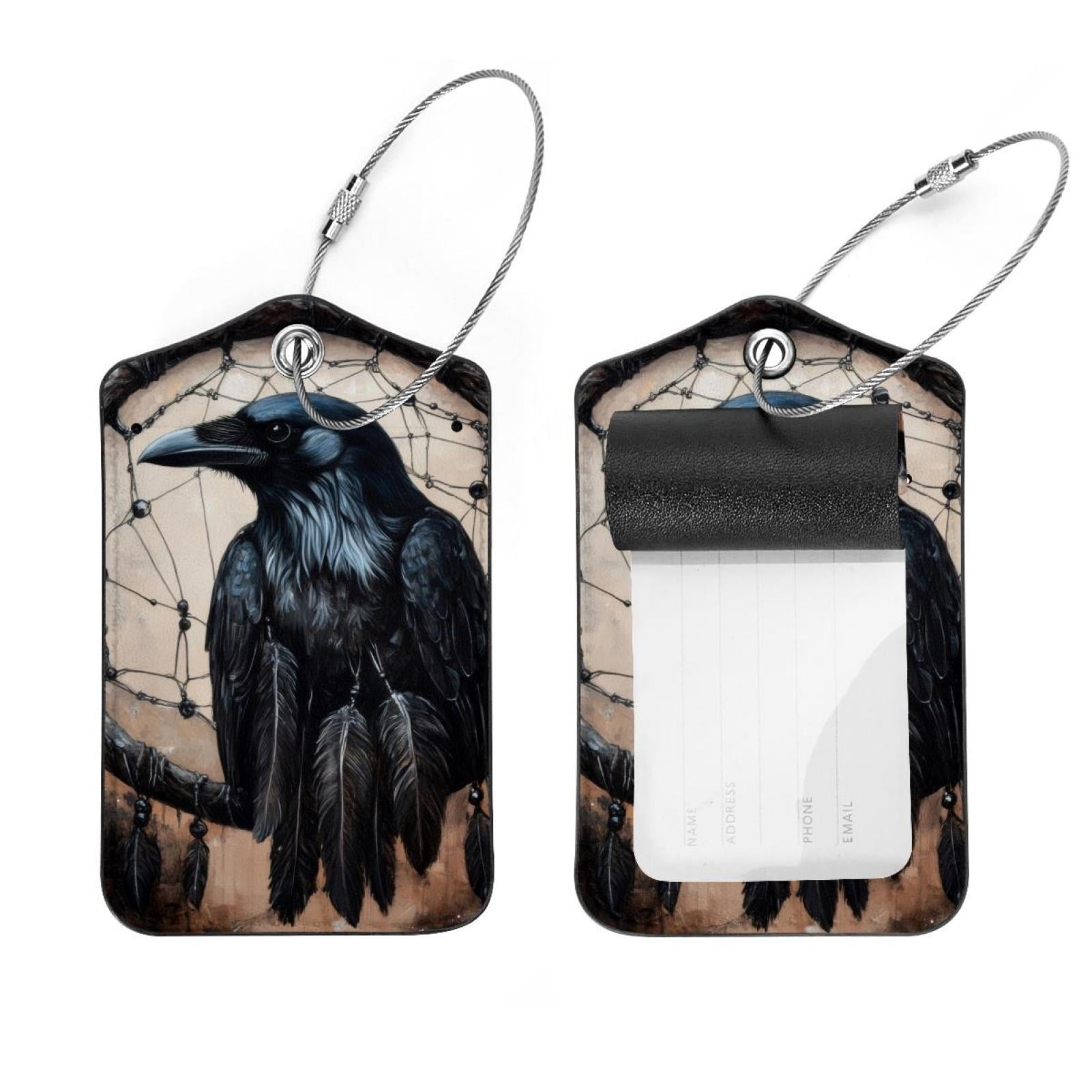 PhooArto 2 Pack Leather Luggage Tag with Stainless Steel Loop, Vintage ...