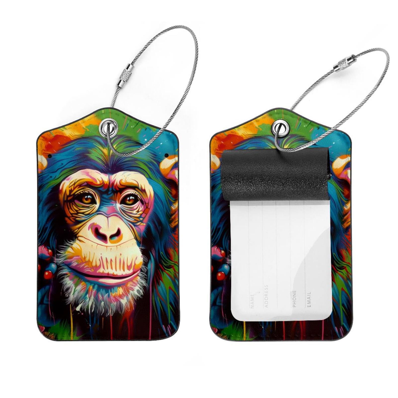 PhooArto 2 Pack Leather Luggage Tag with Stainless Steel Loop ...