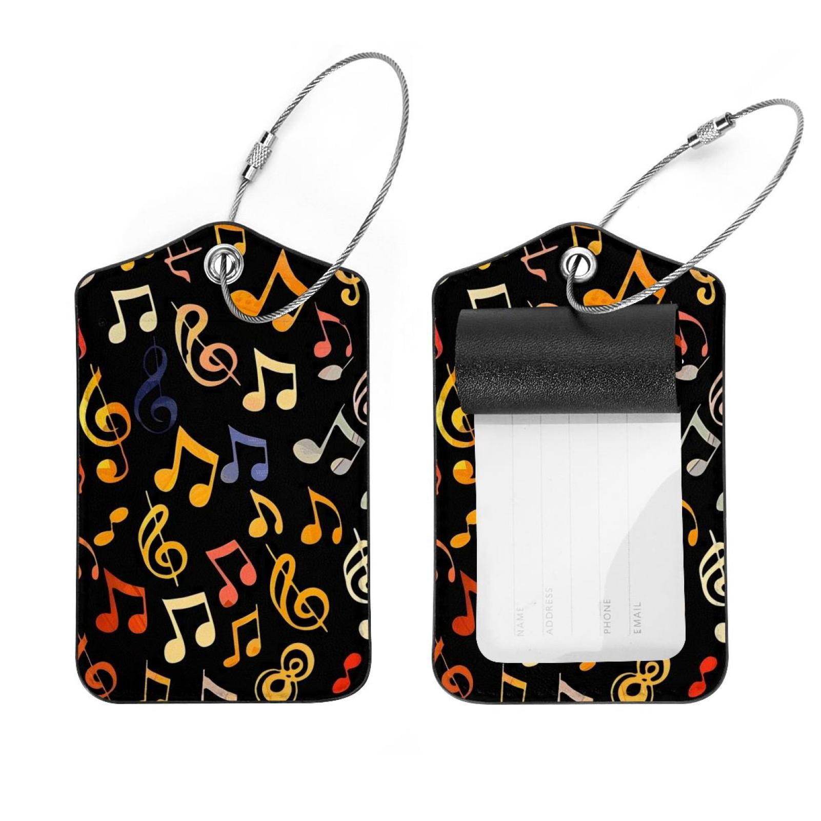 PhooArto 2 Pcs Colorful Musical Notes Pattern Luggage Tag for Suitcases ...