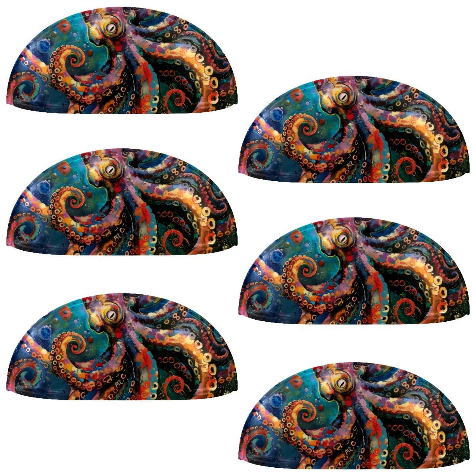 PhooArto 6 Pcs Cup Drawer Pulls, Art Ocean Octopus Colorful Shell Shape ...