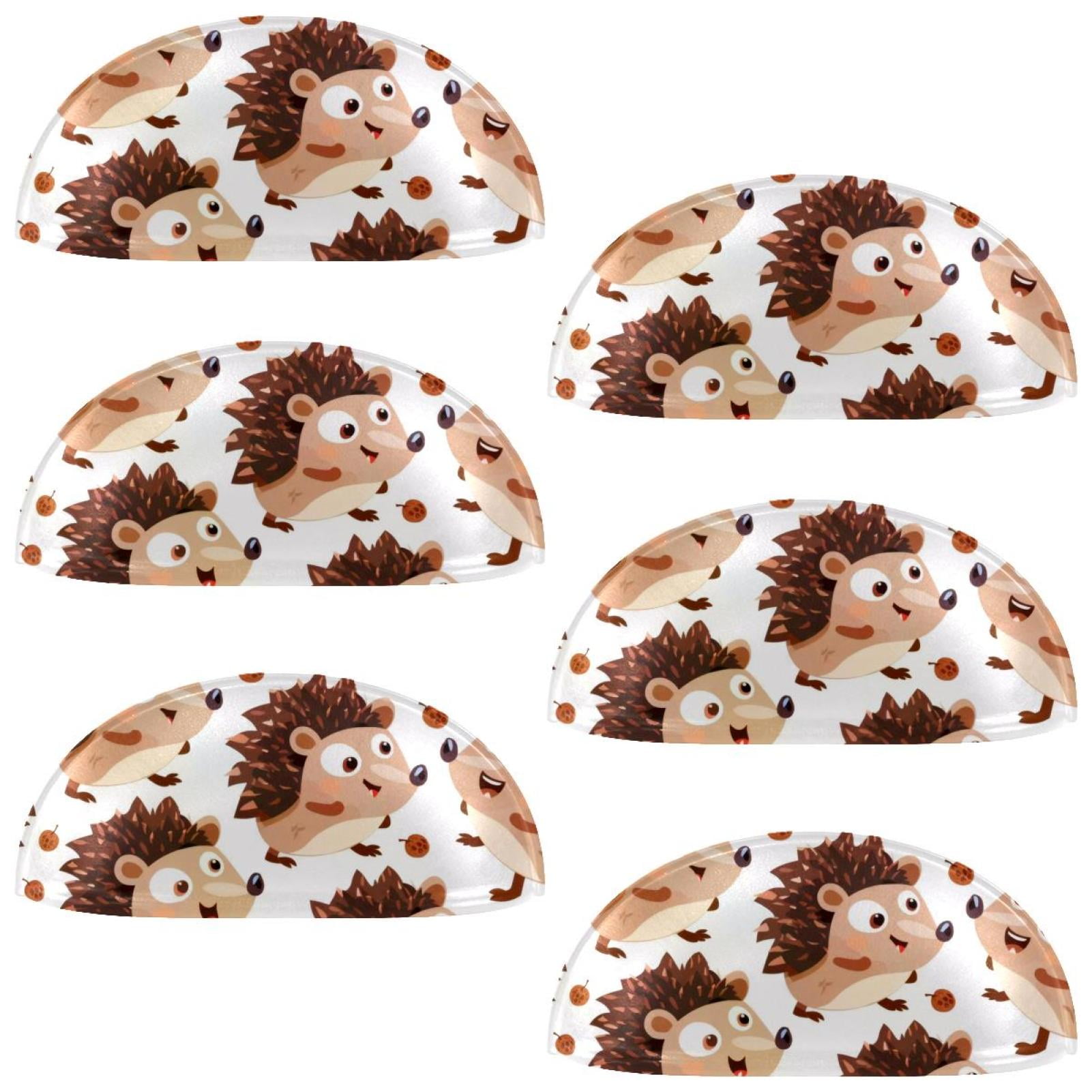 PhooArto 6 Pcs Cup Drawer Pulls, Cartoon Cute Hedgehog Pattern Shell ...