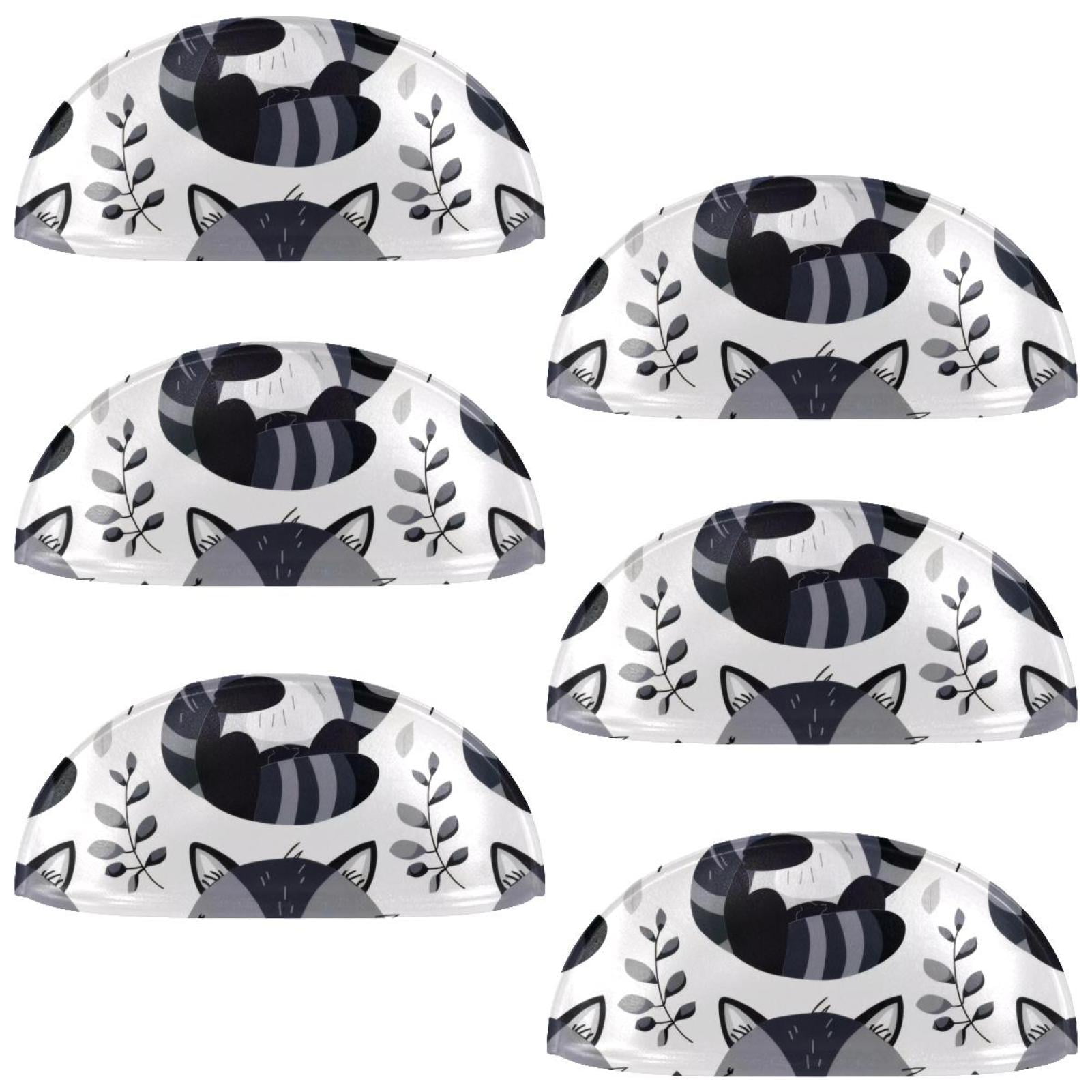 PhooArto 6 Pcs Cup Drawer Pulls, Cartoon Raccoon Patterns Shell Shape ...