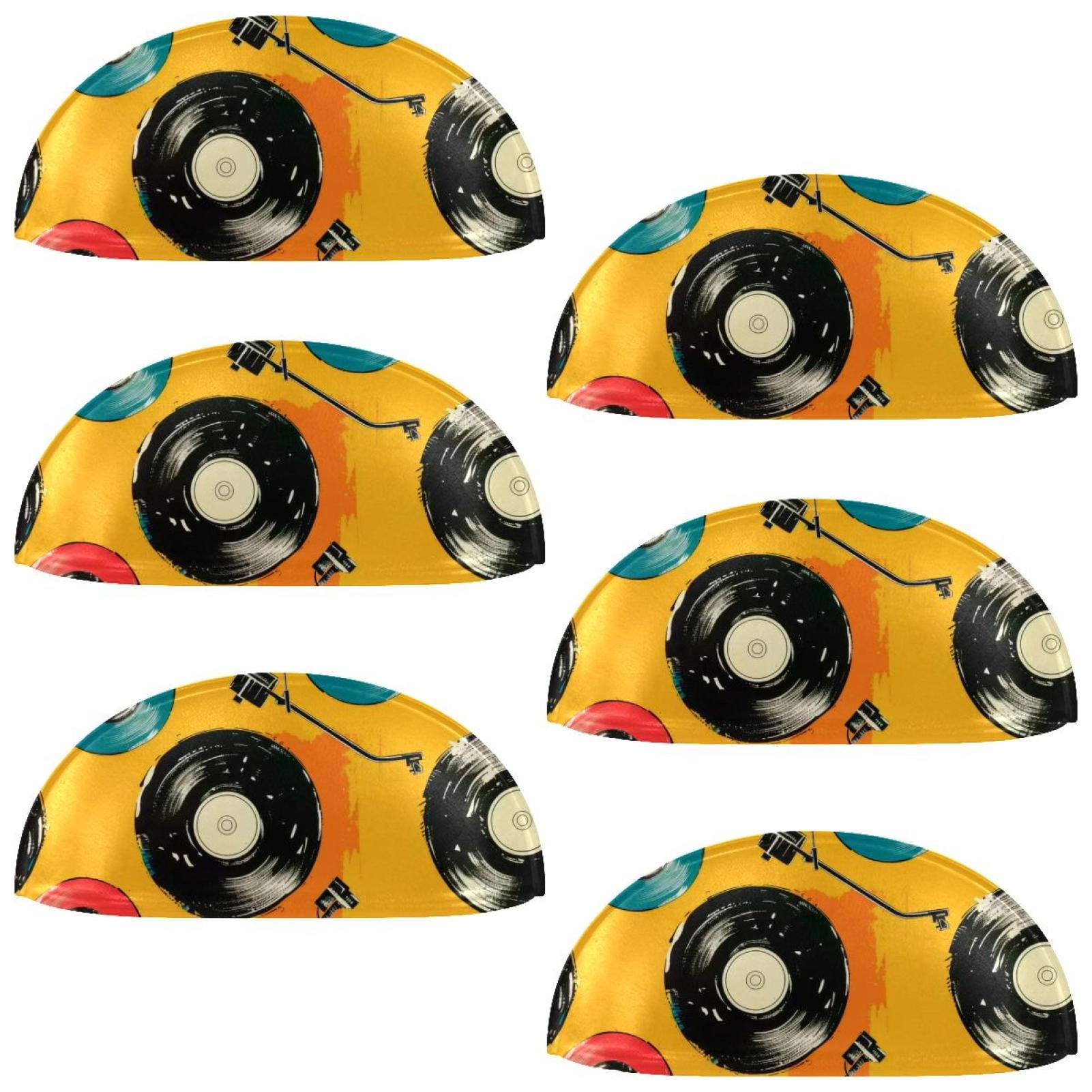 PhooArto 6 Pcs Cup Drawer Pulls, Color Record Player Pattern Shell ...