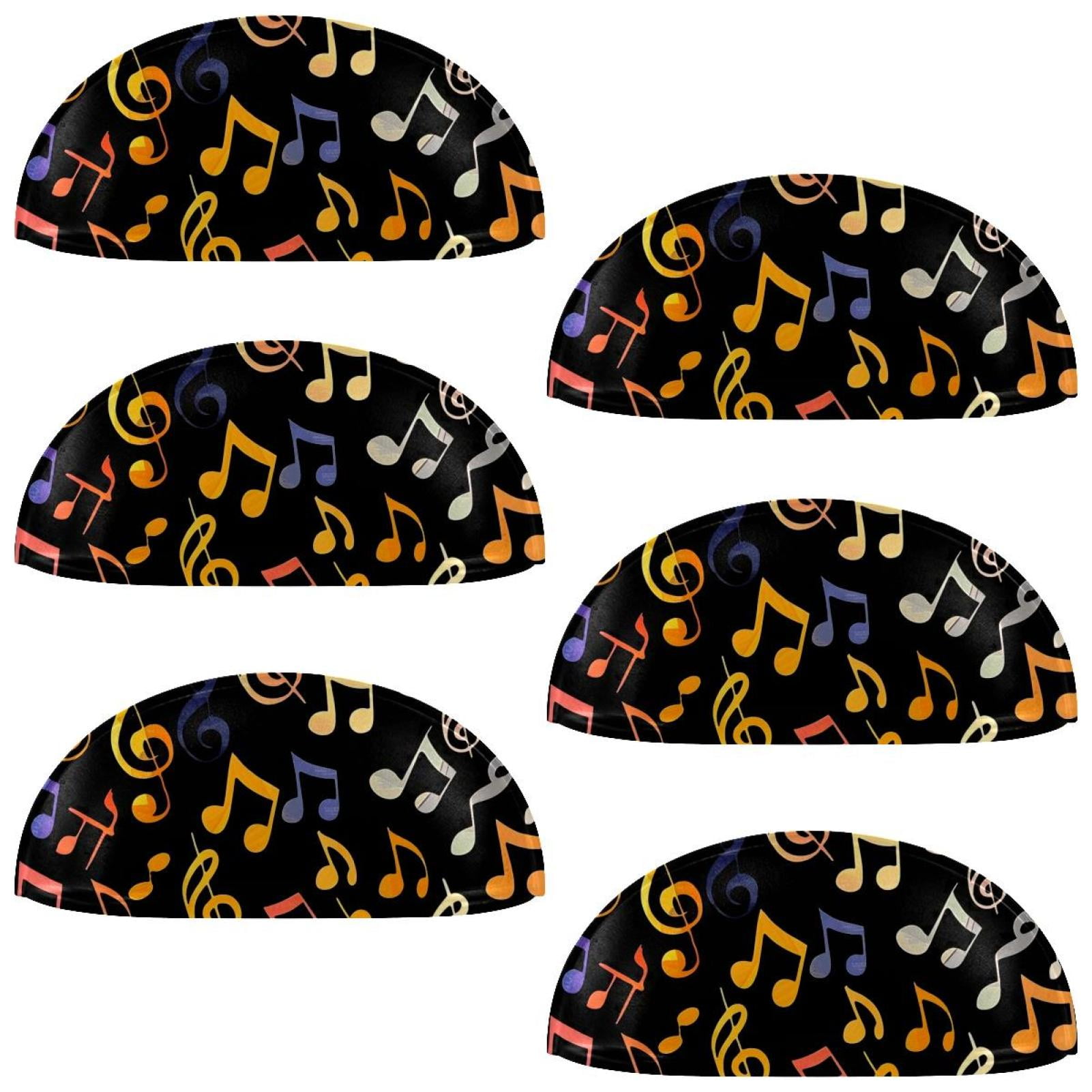 PhooArto 6 Pcs Cup Drawer Pulls, Colorful Musical Notes Pattern Shell ...