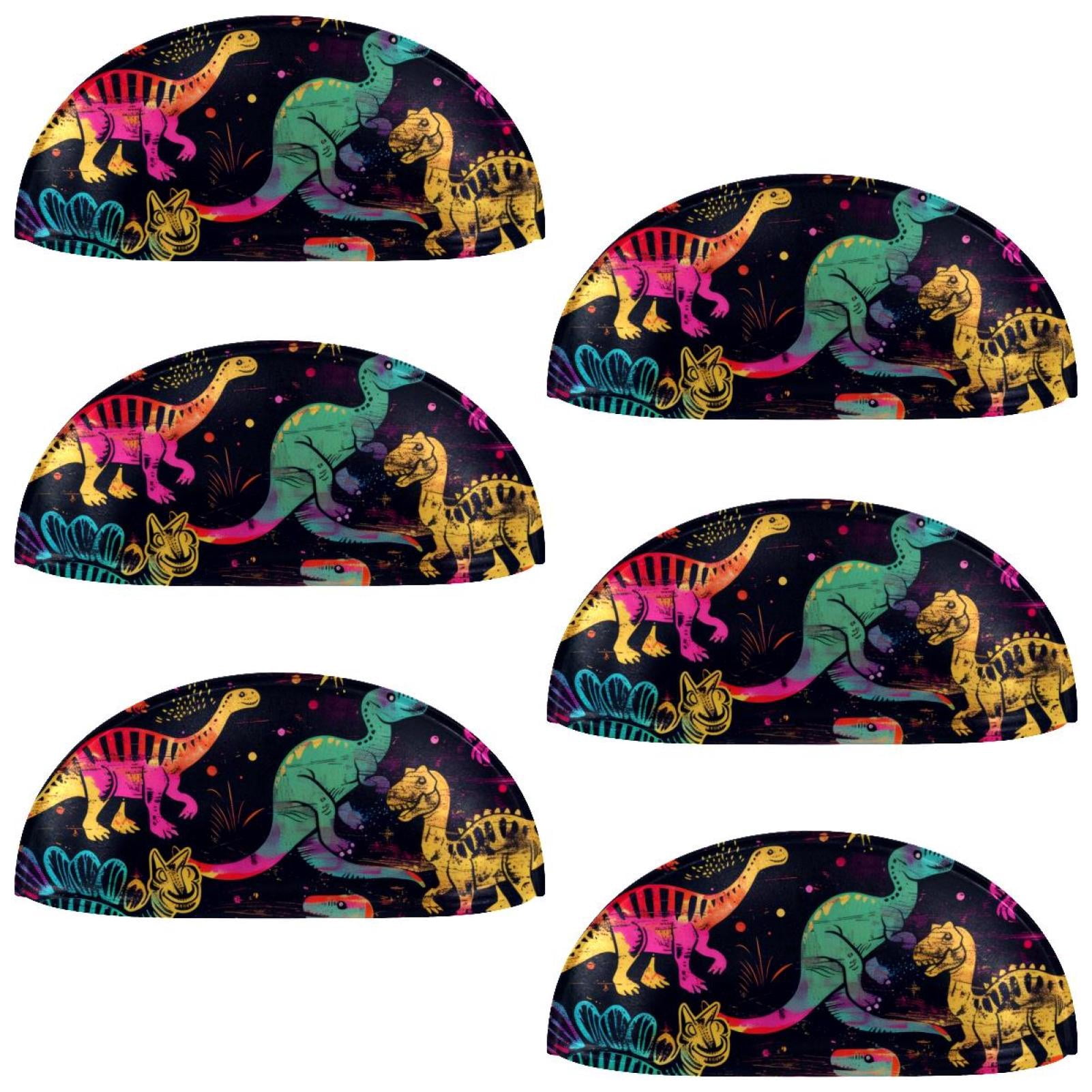 PhooArto 6 Pcs Cup Drawer Pulls, Colors Animal Dinosaur Pattern Shell ...