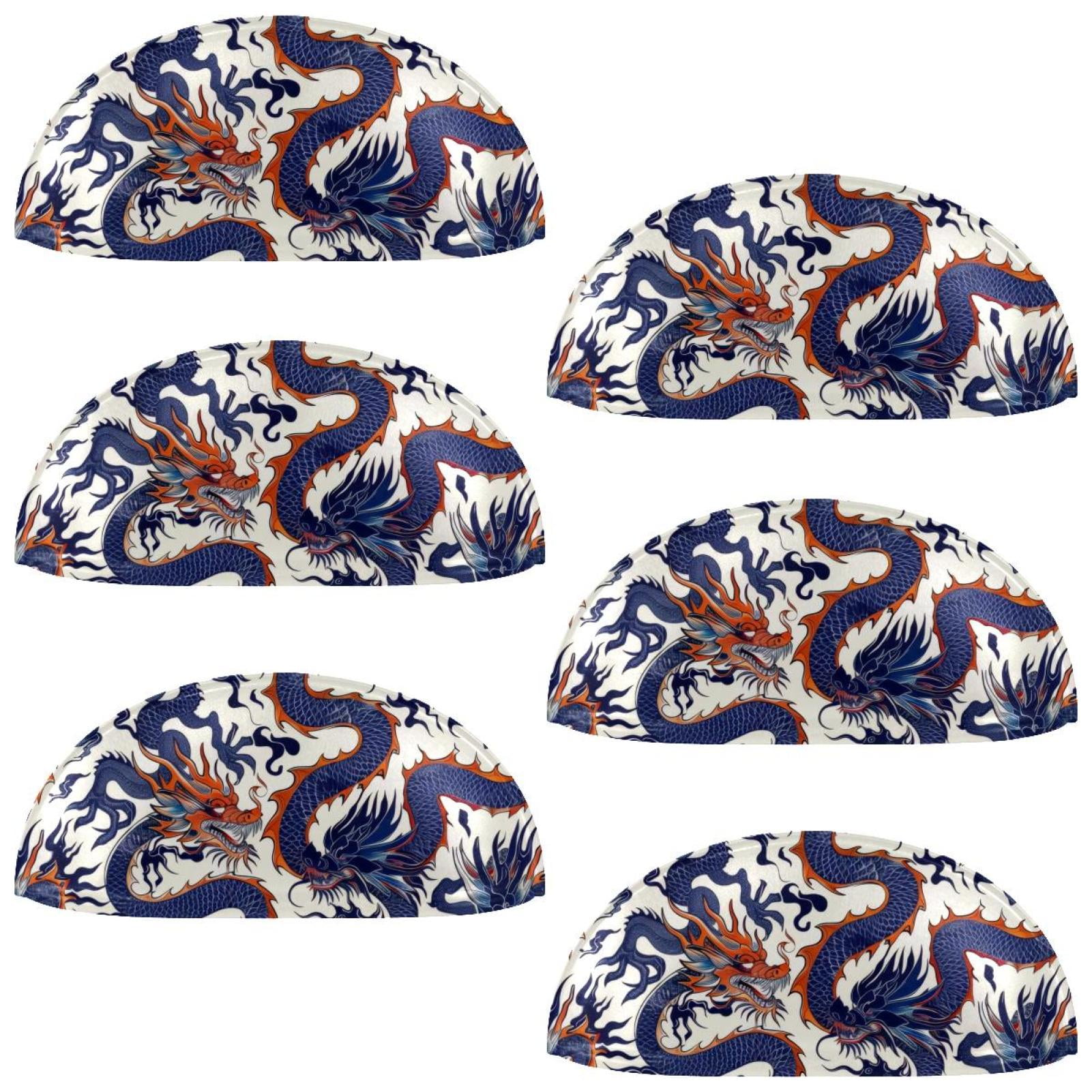 PhooArto 6 Pcs Cup Drawer Pulls, Cool Chinese Dragon Pattern Shell ...