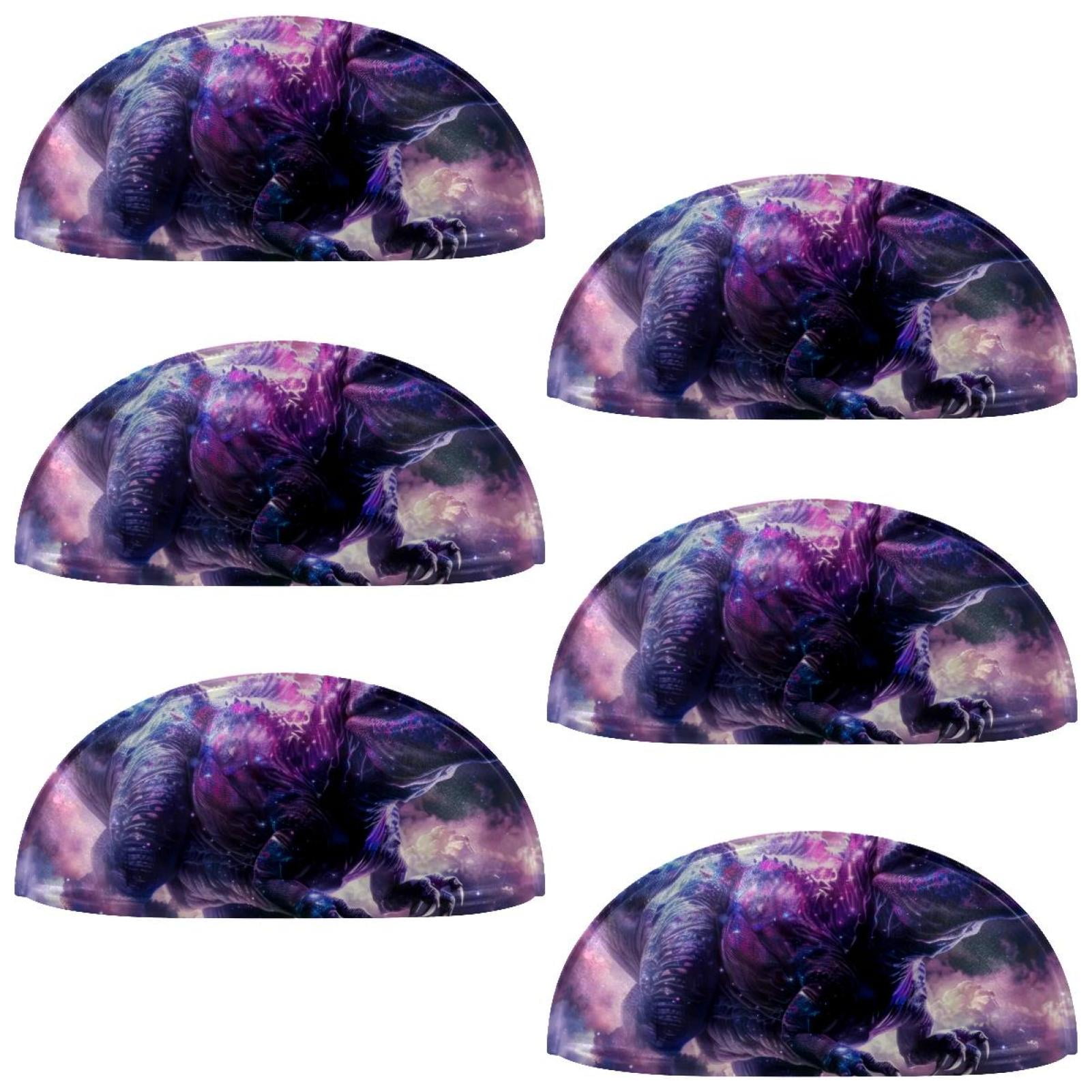 PhooArto 6 Pcs Cup Drawer Pulls, Cool Dinosaur on Purple Galaxy Shell ...