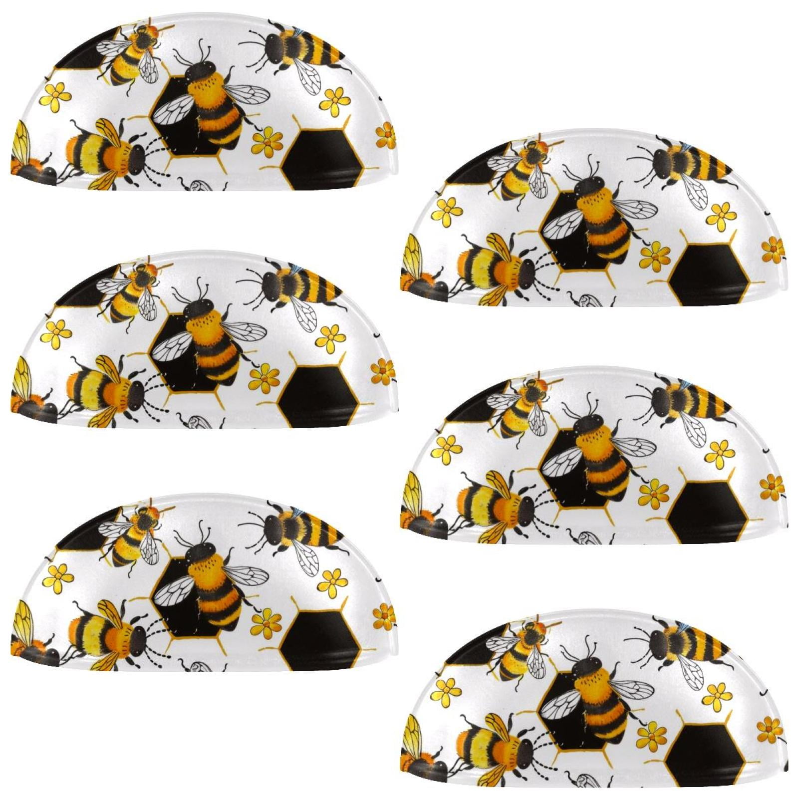 PhooArto 6 Pcs Cup Drawer Pulls, Cute Bee Pattern Shell Shape Handles ...