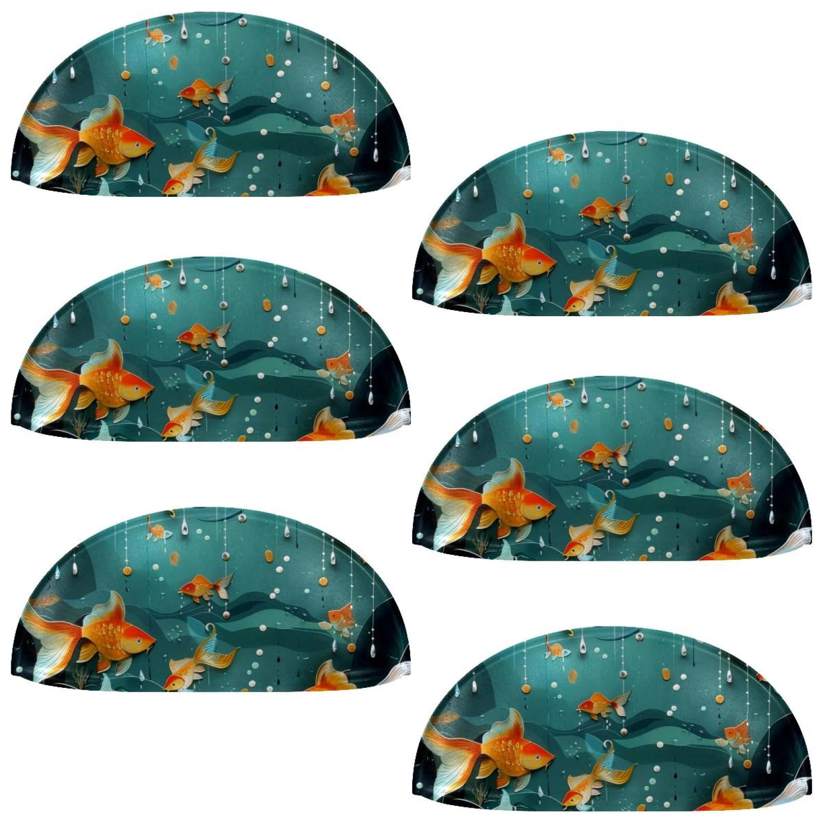 PhooArto 6 Pcs Cup Drawer Pulls, Cute Fish Goldfish Raining Shell Shape ...