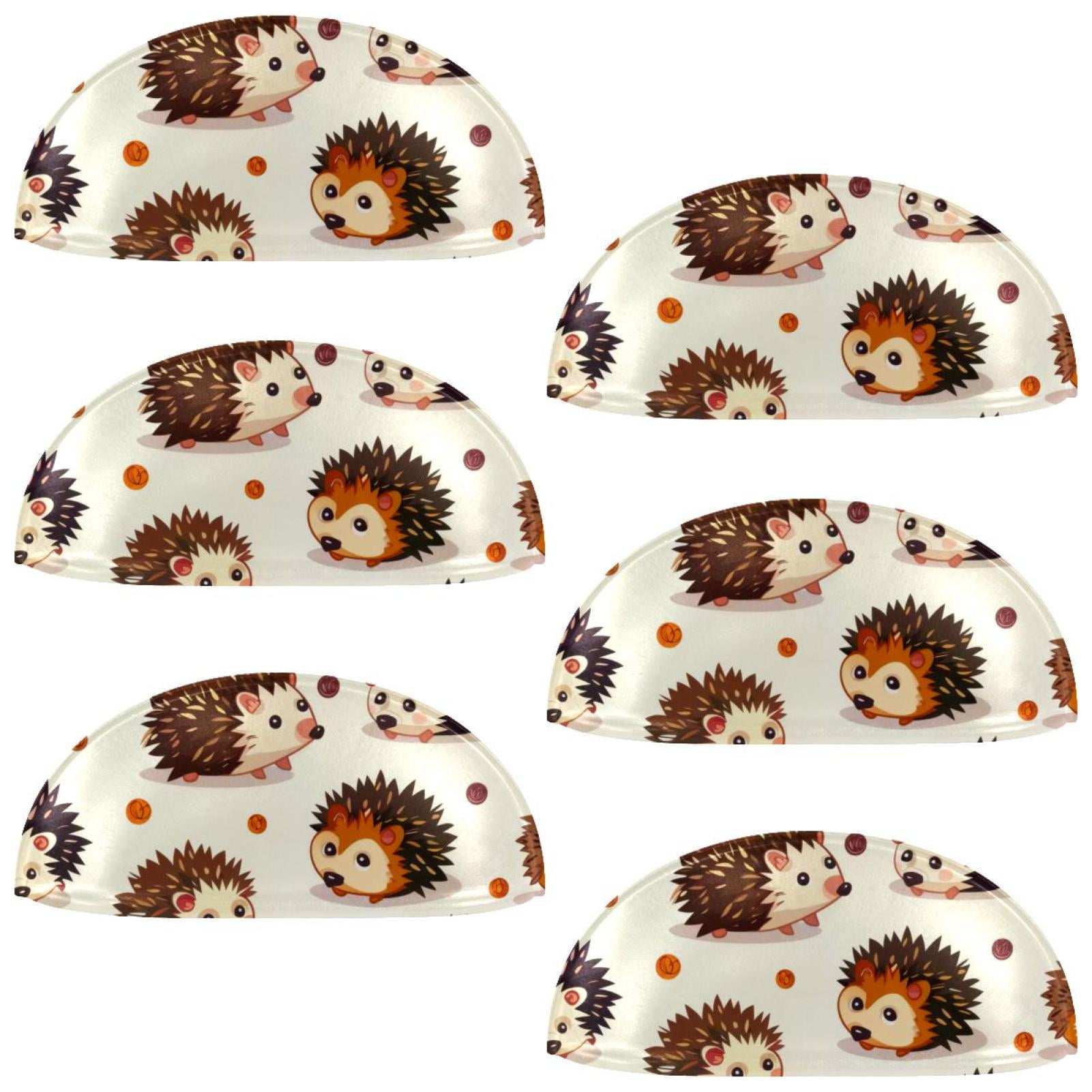 PhooArto 6 Pcs Cup Drawer Pulls, Cute Hedgehog Pattern Shell Shape ...