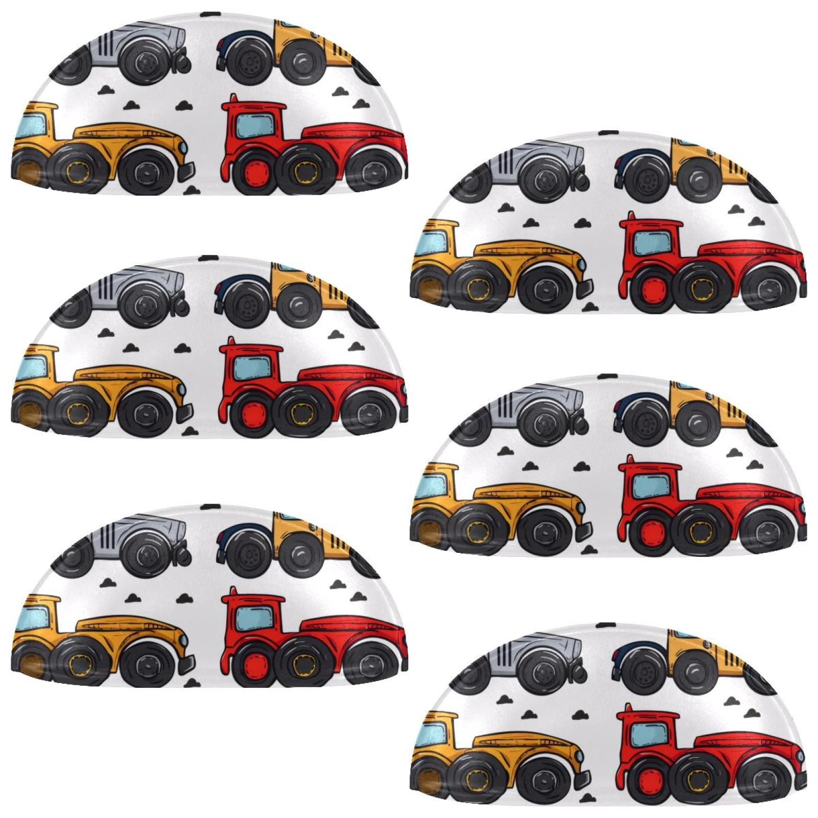 PhooArto 6 Pcs Cup Drawer Pulls, Cute Truck Tractor Pattern Shell Shape ...