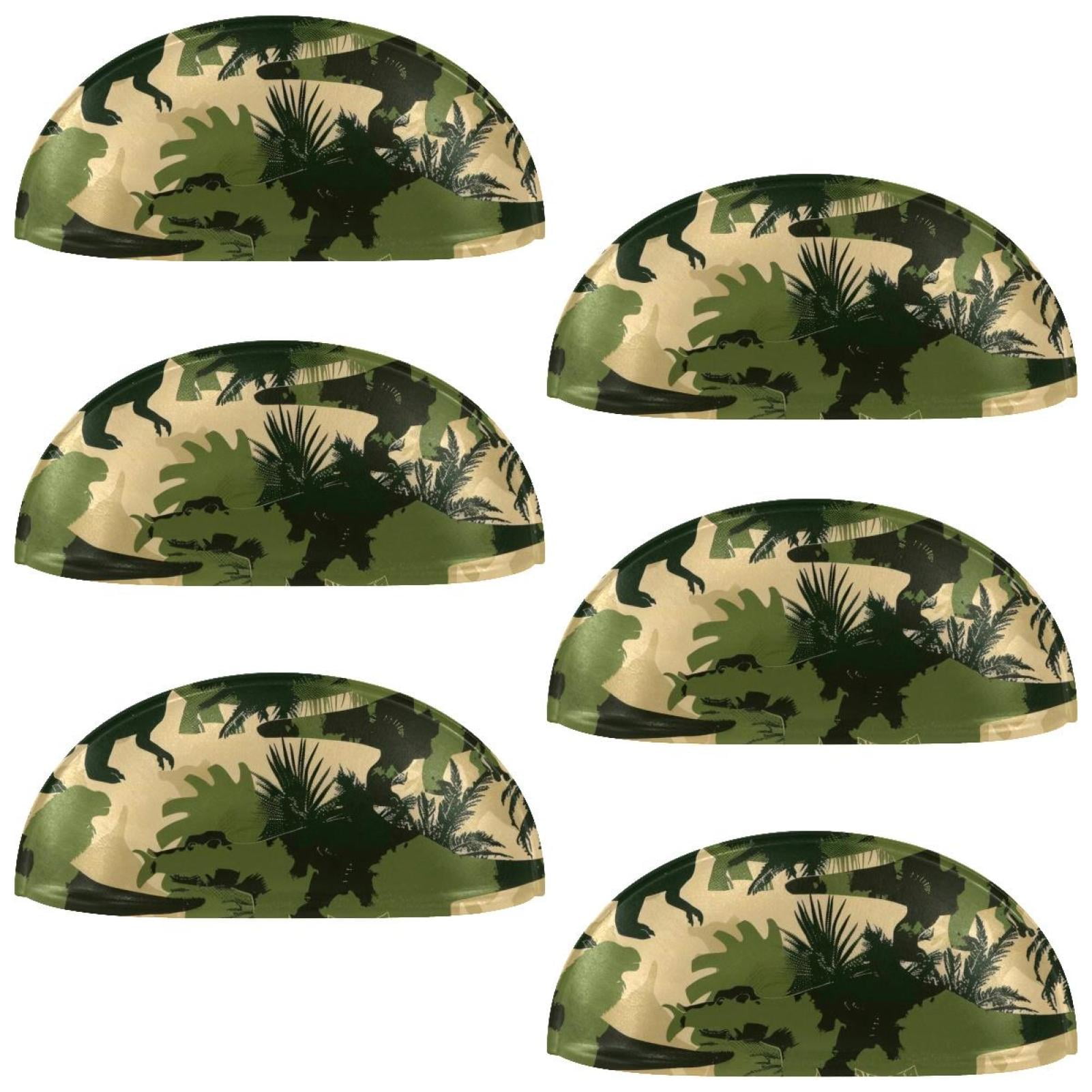 PhooArto 6 Pcs Cup Drawer Pulls, Dinosaur Tree Camouflage Pattern Shell ...