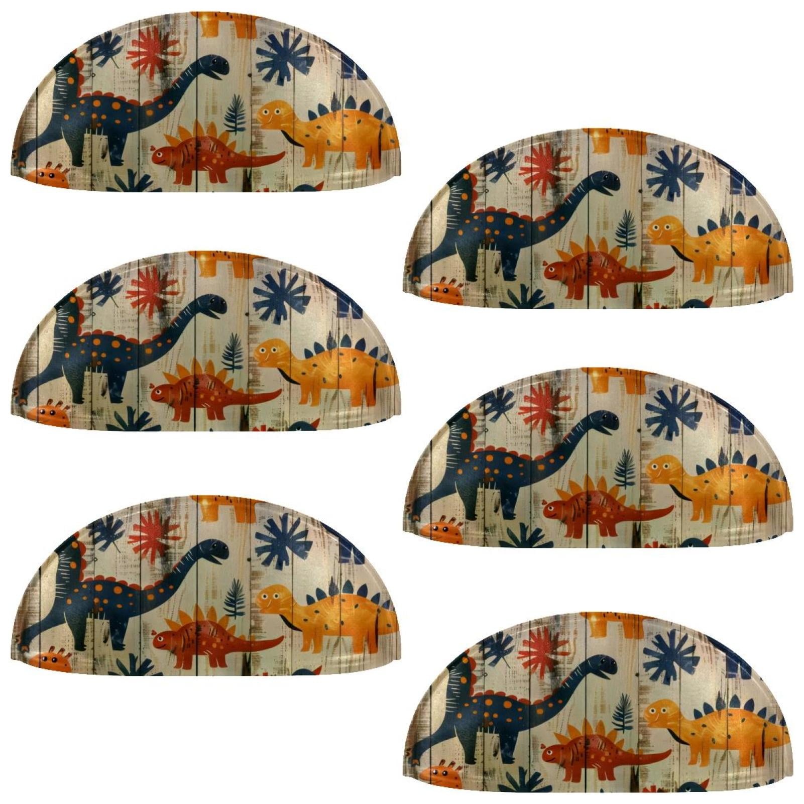 PhooArto 6 Pcs Cup Drawer Pulls, Dinosaurs Patterns on Wooden Board ...
