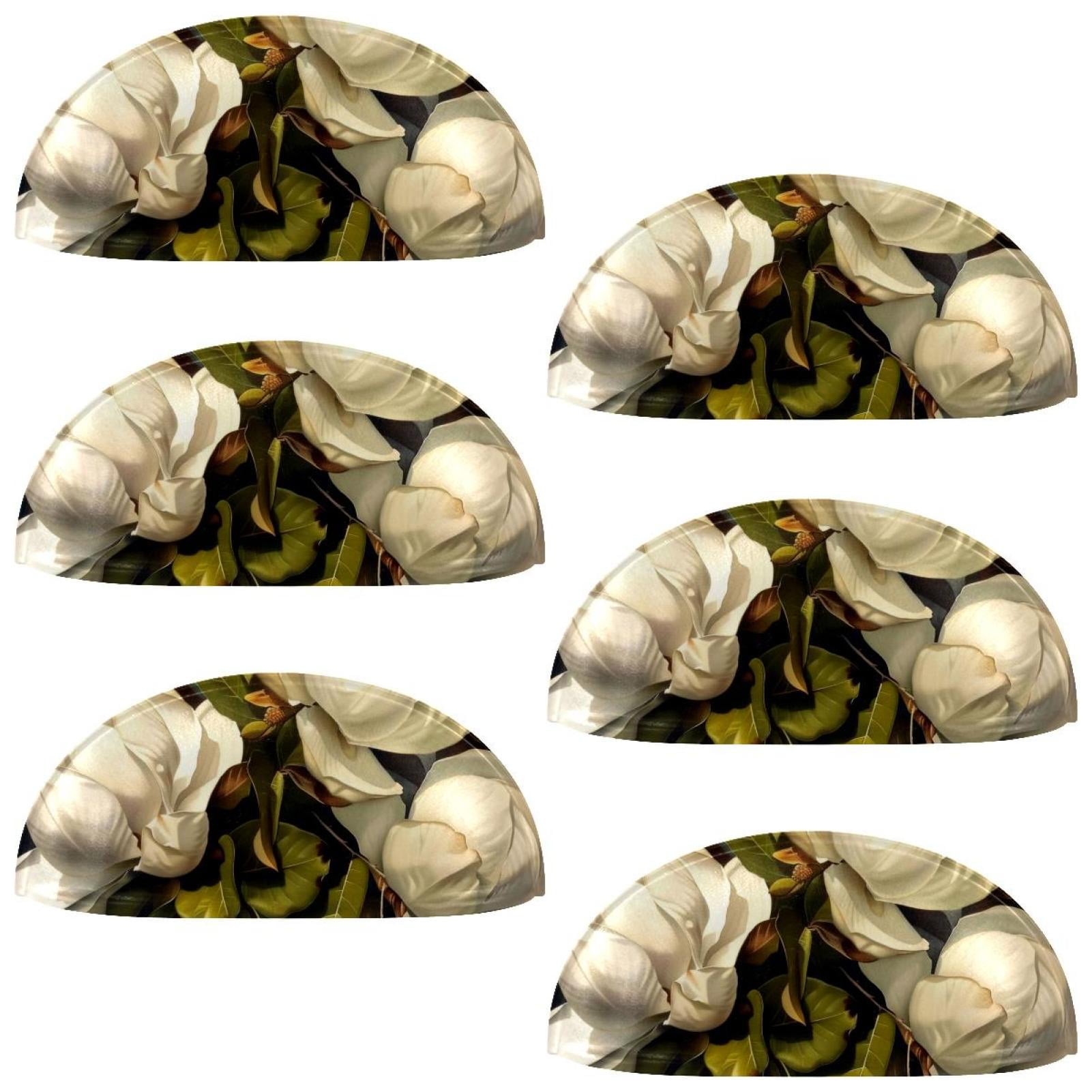 PhooArto 6 Pcs Cup Drawer Pulls, Giant Magnolias Shell Shape Handles ...