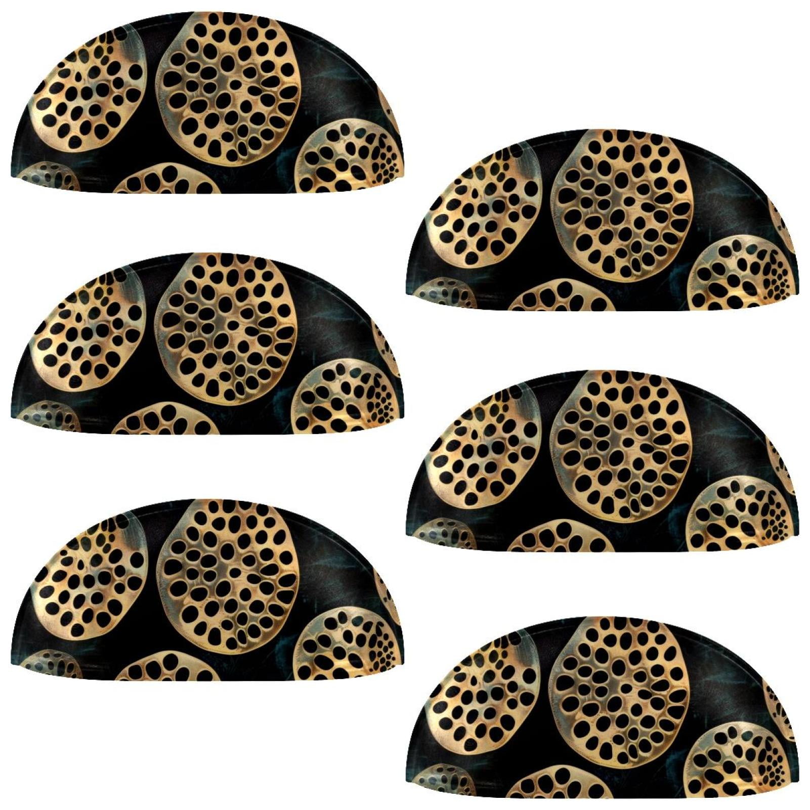 PhooArto 6 Pcs Cup Drawer Pulls, Golden Lotus Root Pattern Shell Shape ...