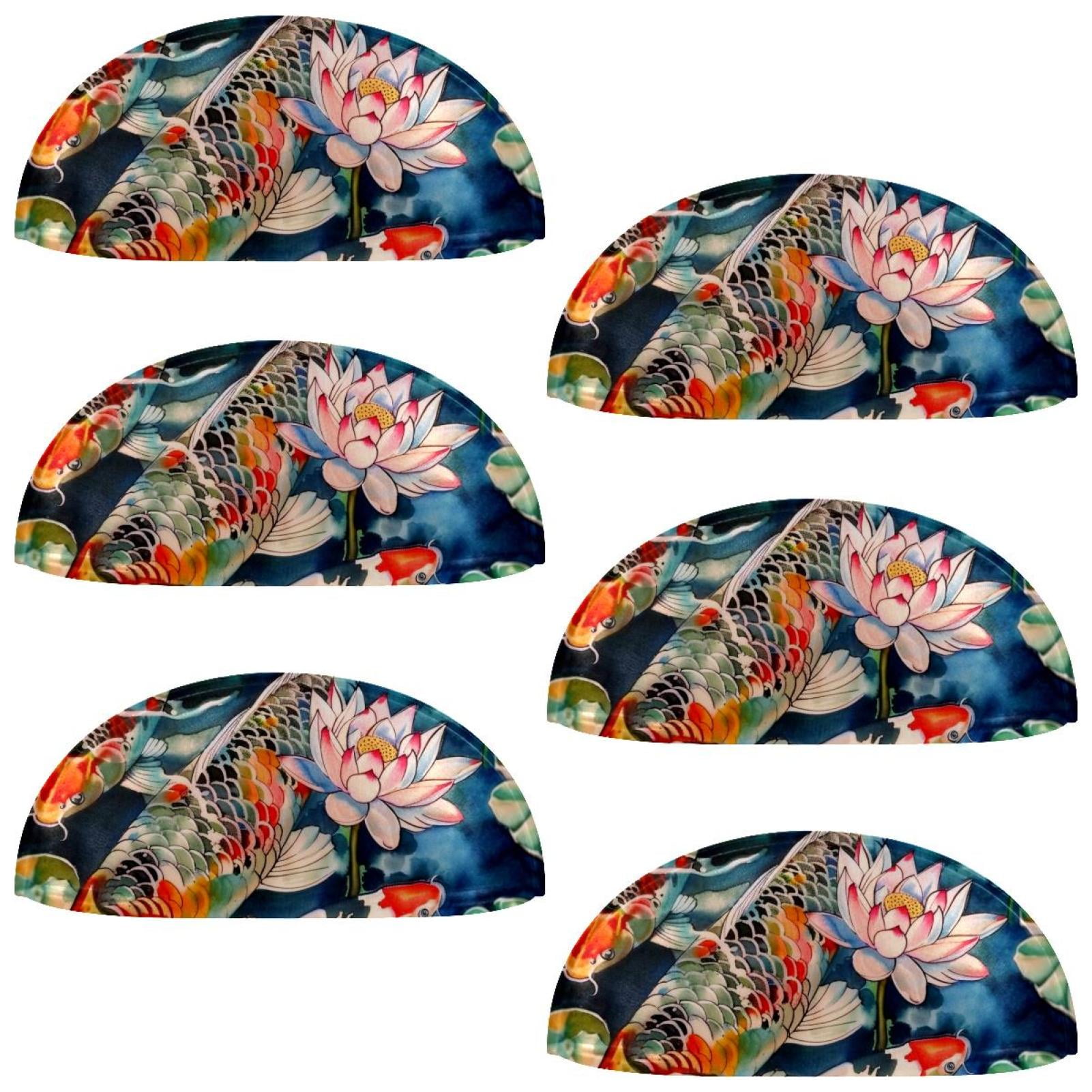 PhooArto 6 Pcs Cup Drawer Pulls, Japanese Koi Fish Lotus Shell Shape ...