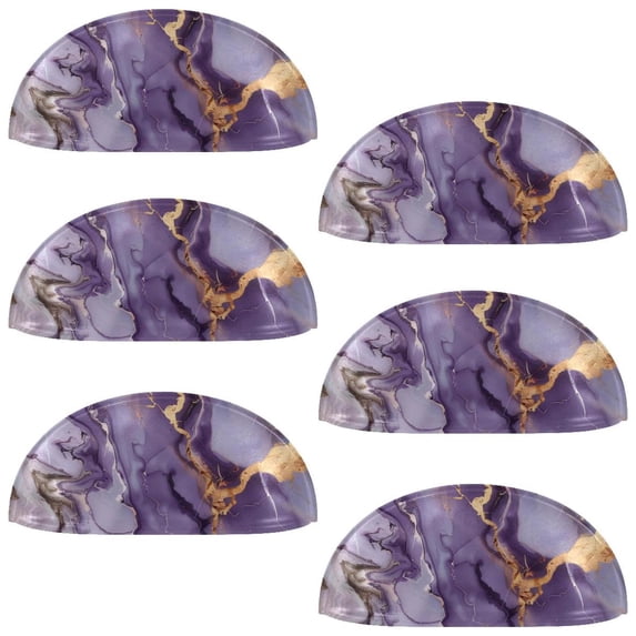 PhooArto 6 Pcs Cup Drawer Pulls, Lavender Purple Gold Marble Texture ...