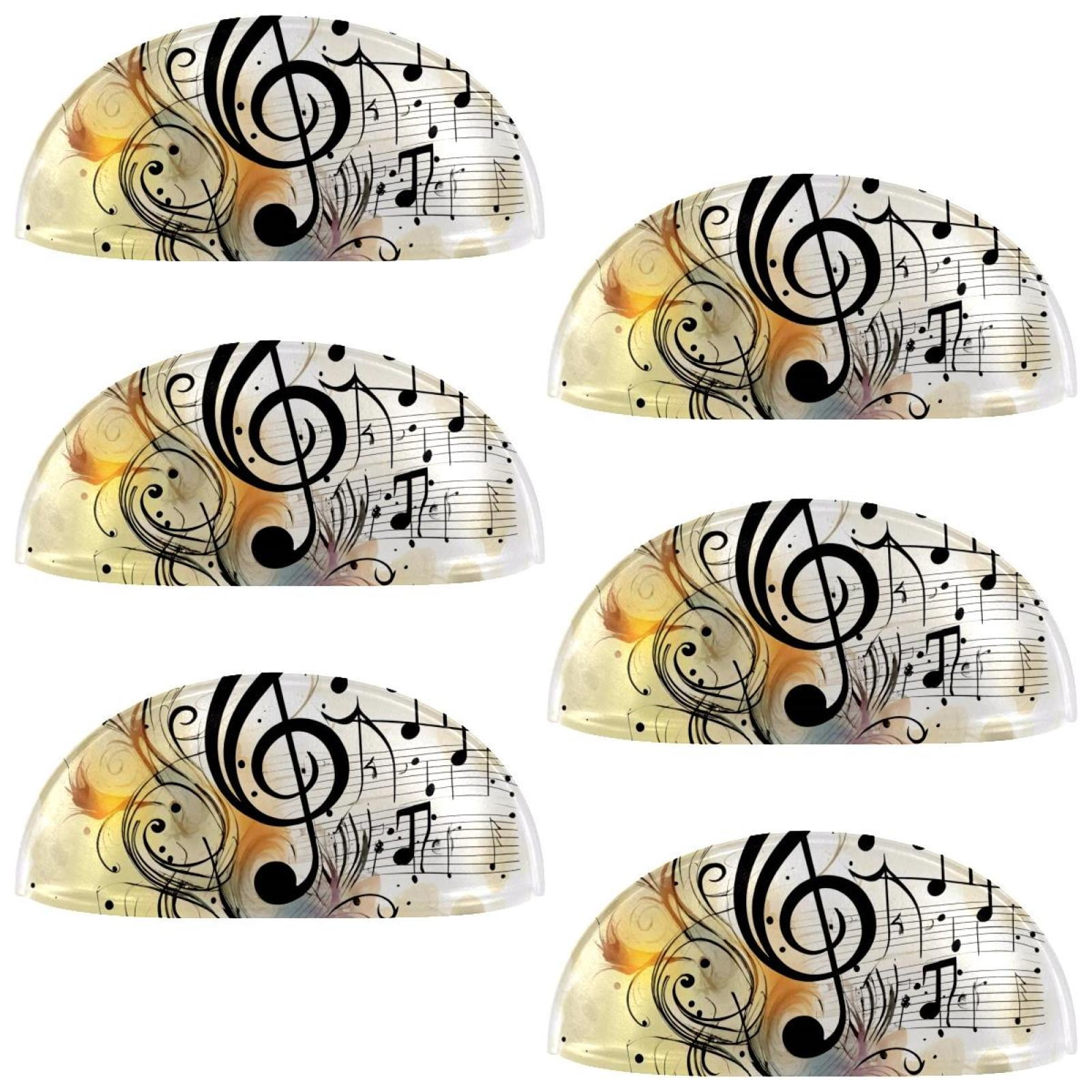PhooArto 6 Pcs Cup Drawer Pulls, Music Note Staff Print Shell Shape ...