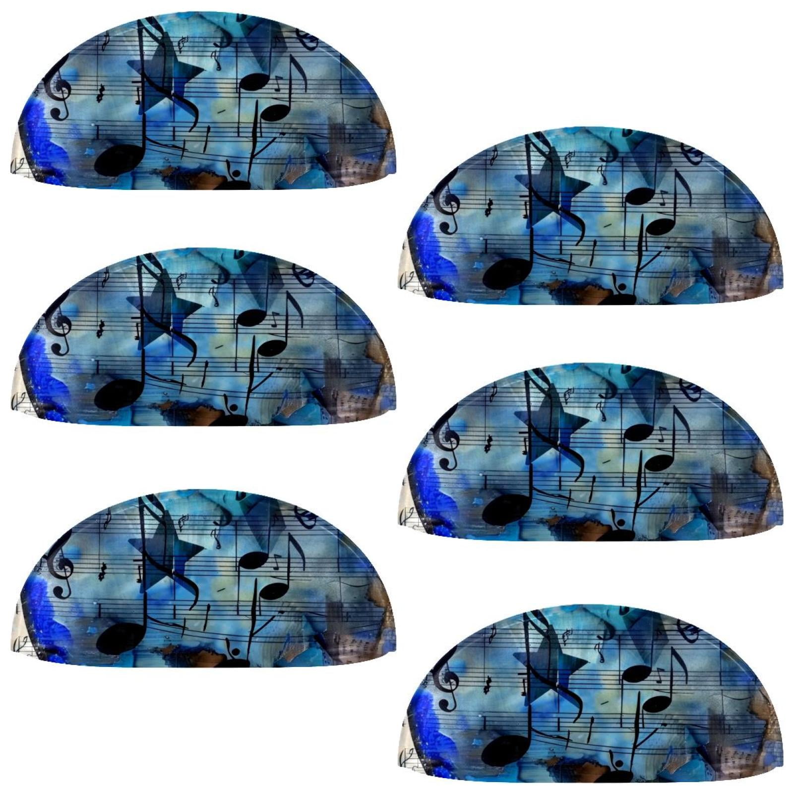PhooArto 6 Pcs Cup Drawer Pulls, Music Notes Blue Stars Shell Shape ...