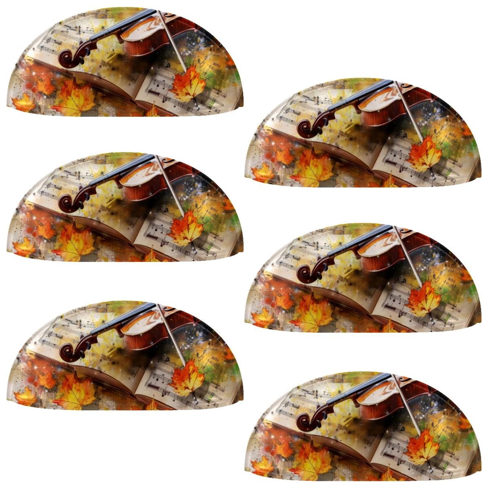 PhooArto 6 Pcs Cup Drawer Pulls, Music Notes Violin Leaf Painting Shell ...