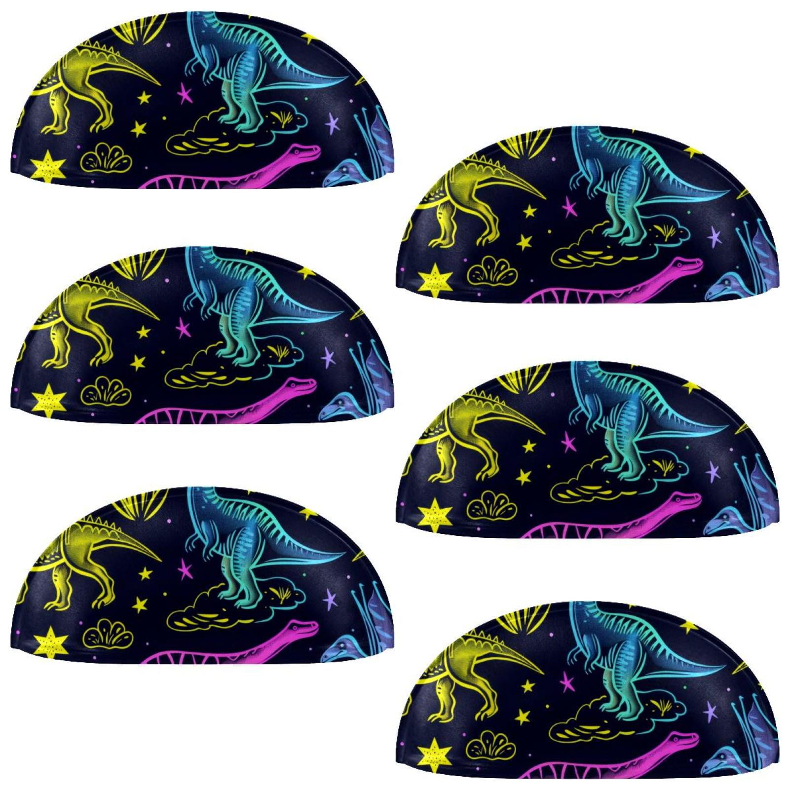 PhooArto 6 Pcs Cup Drawer Pulls, Neon Dinosaurs Pattern Shell Shape ...