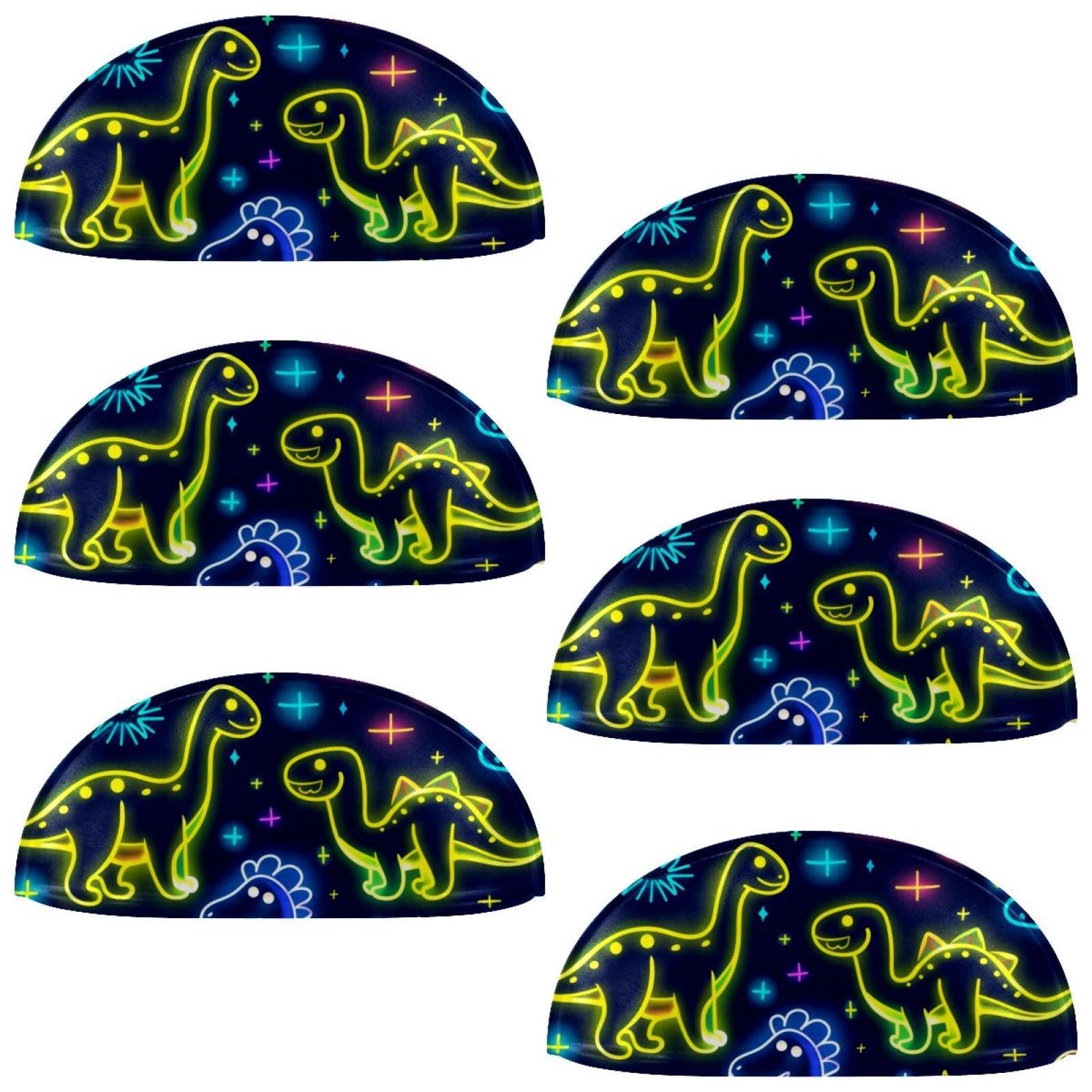 PhooArto 6 Pcs Cup Drawer Pulls, Neon Funny Dinosaurs Pattern Shell ...