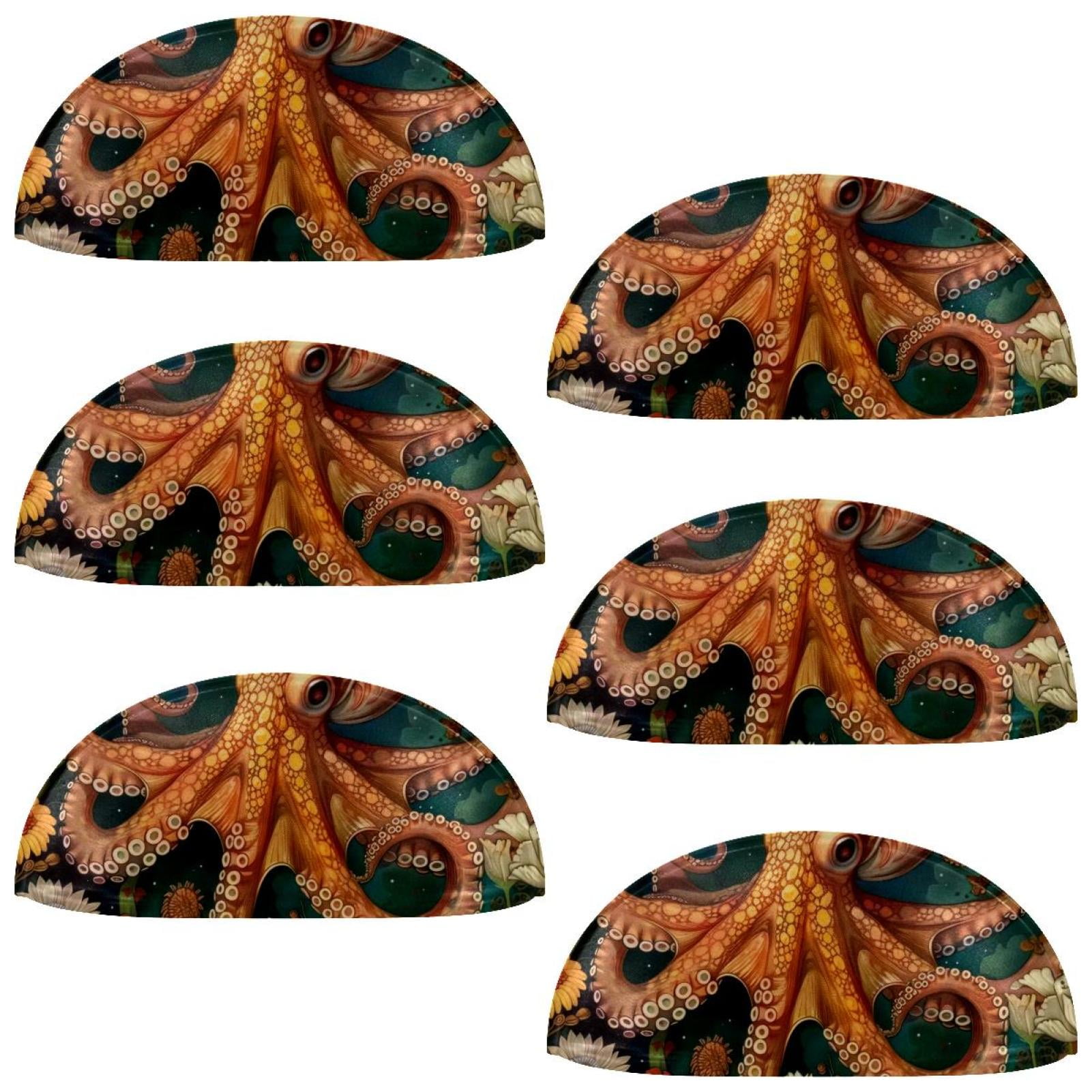 PhooArto 6 Pcs Cup Drawer Pulls, Octopus Flower Pattern Shell Shape ...