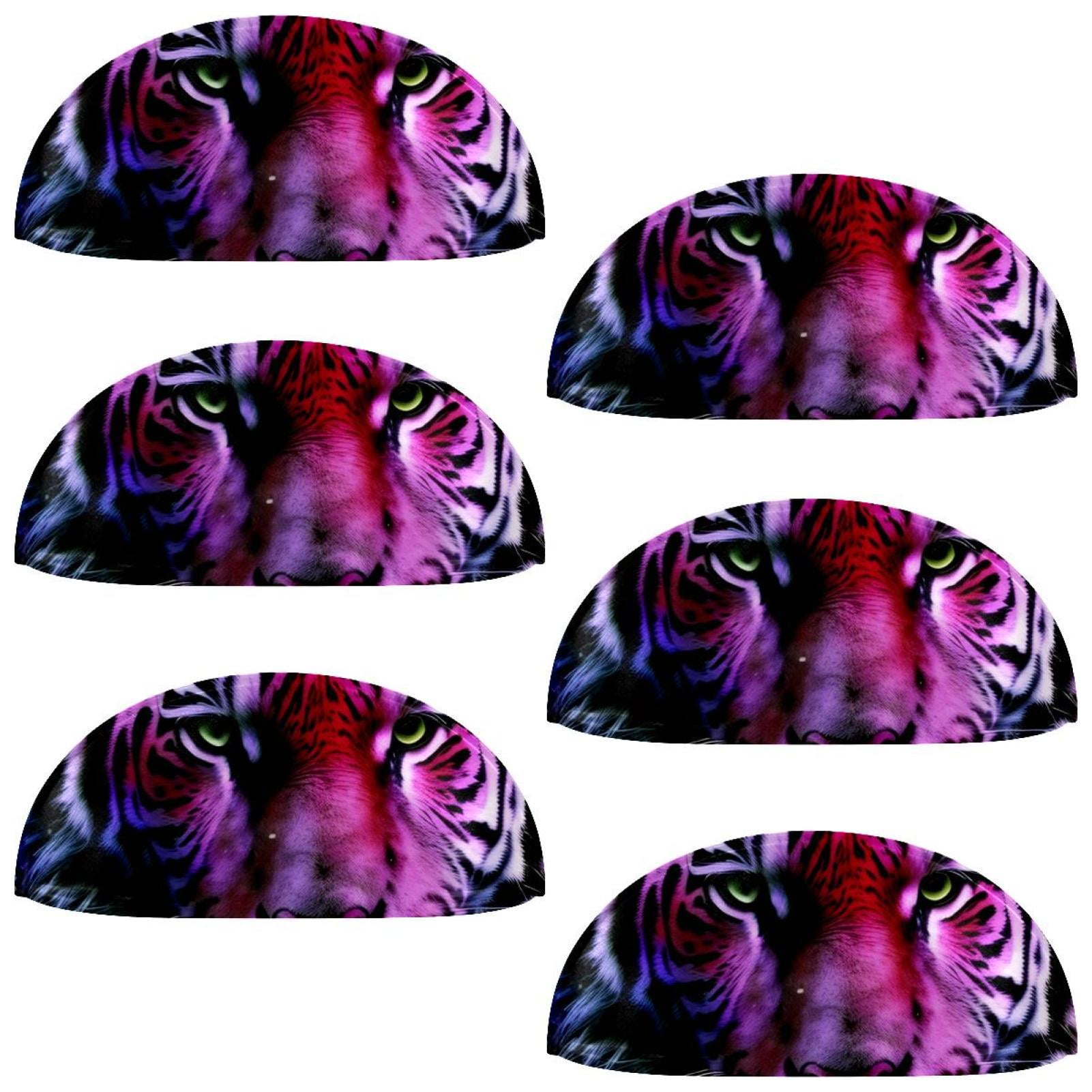 PhooArto 6 Pcs Cup Drawer Pulls, Purple Galaxy Tiger Head Shell Shape ...