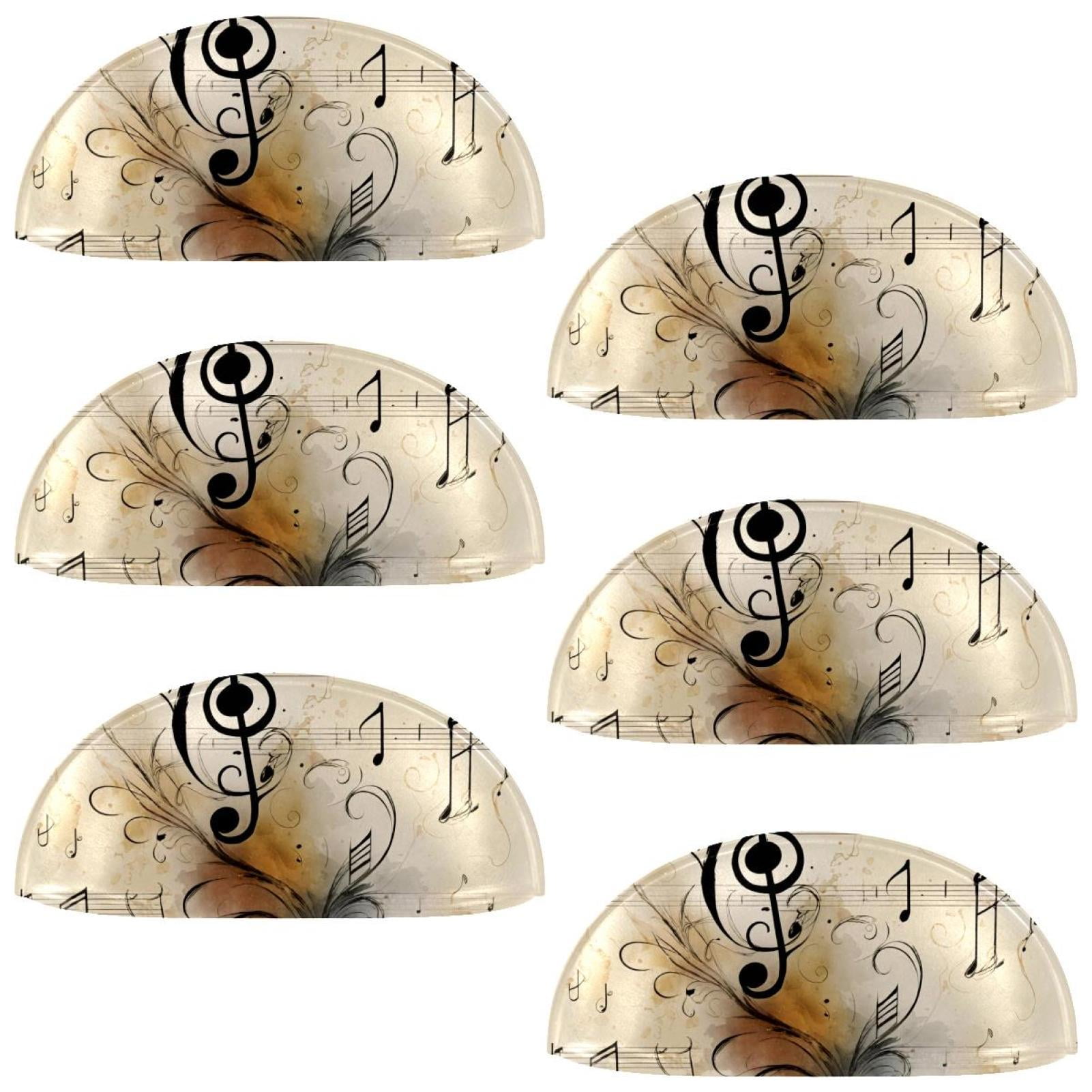PhooArto 6 Pcs Cup Drawer Pulls, Retro Music Note Staff Shell Shape ...