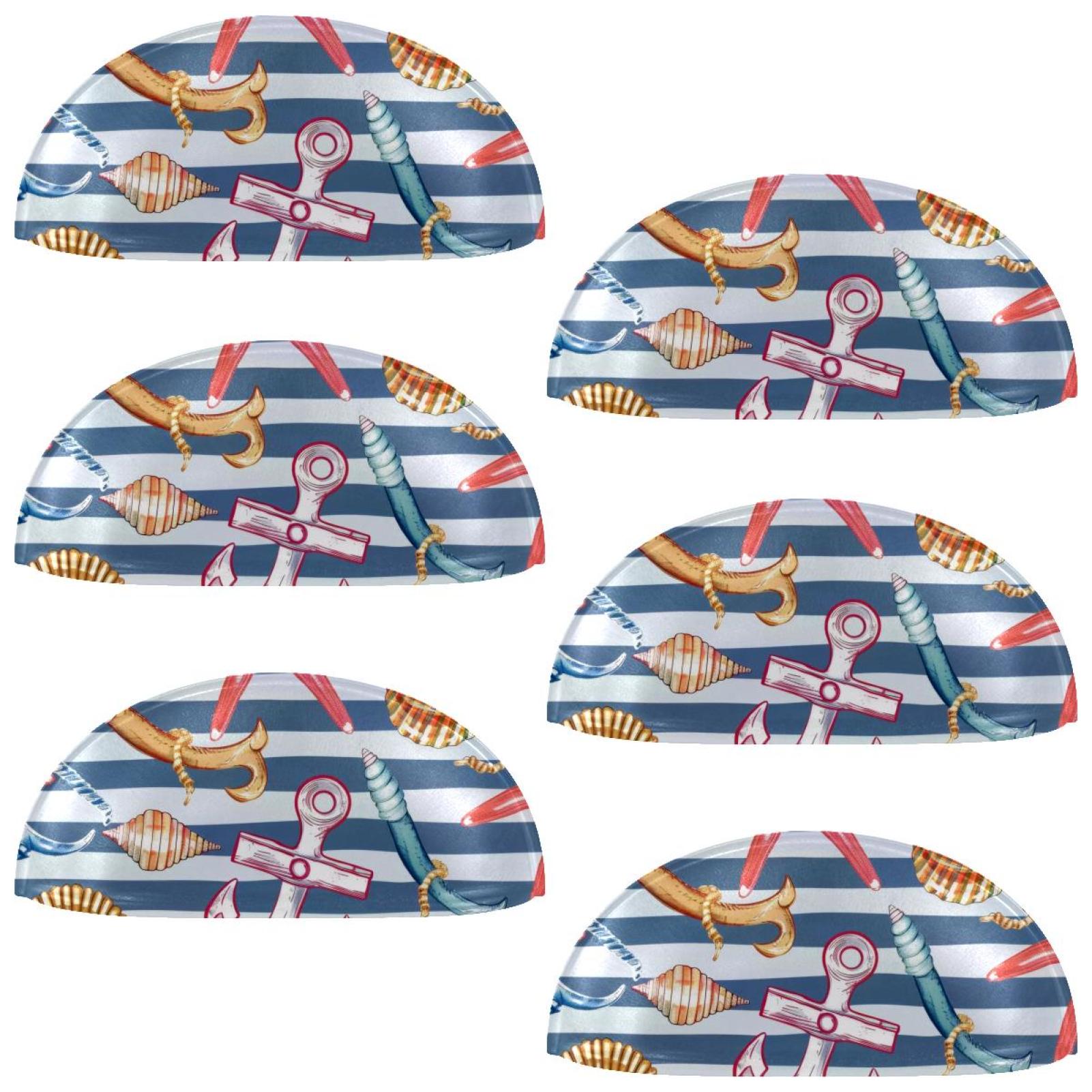 PhooArto 6 Pcs Cup Drawer Pulls, Sea Shells and Anchor Pattern Shell ...