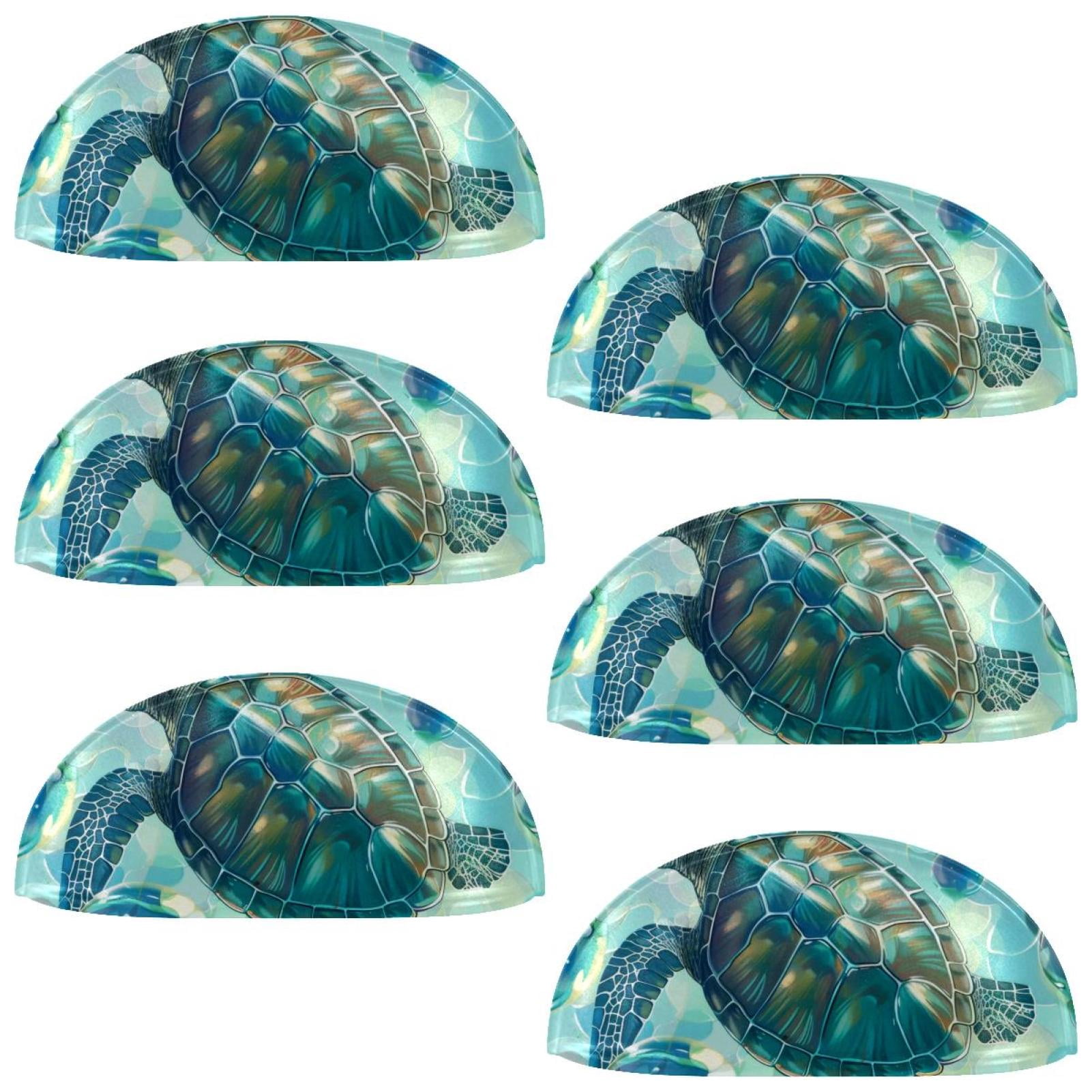 PhooArto 6 Pcs Cup Drawer Pulls, Sea Turtle Bubble Pattern Shell Shape ...