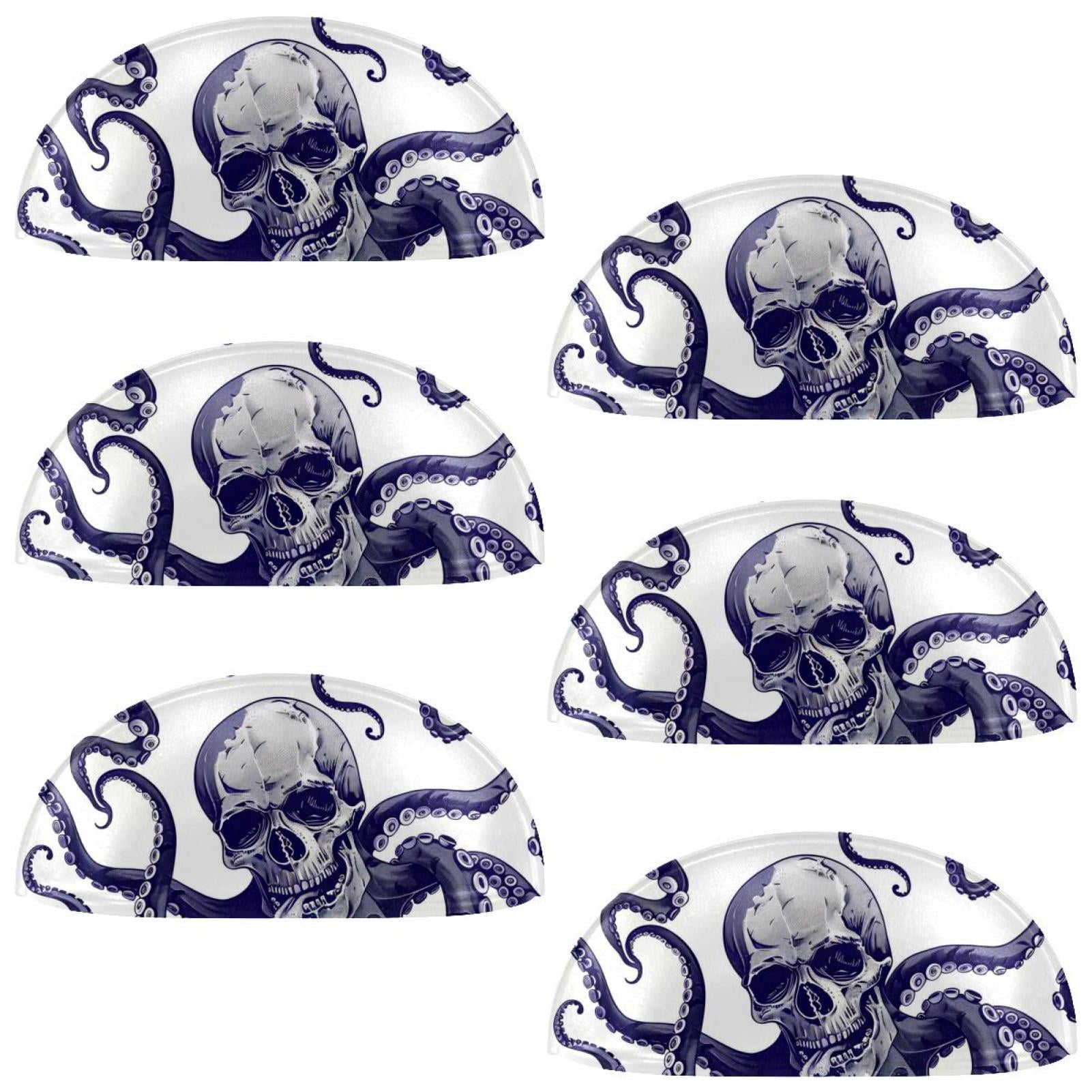 PhooArto 6 Pcs Cup Drawer Pulls, Skull Octopus Tentacles Pattern Shell ...
