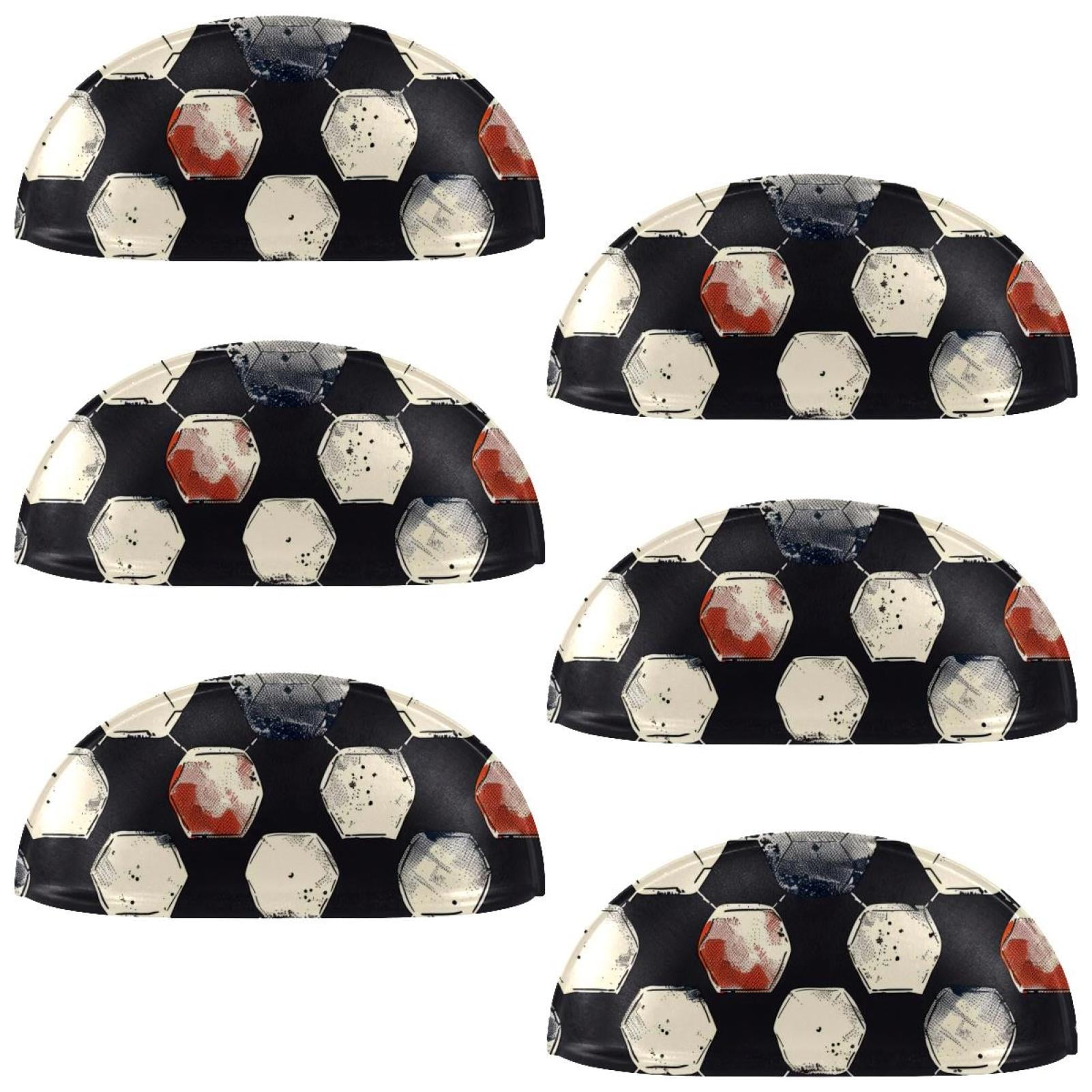 PhooArto 6 Pcs Cup Drawer Pulls, Soccer Football Patterns Shell Shape ...