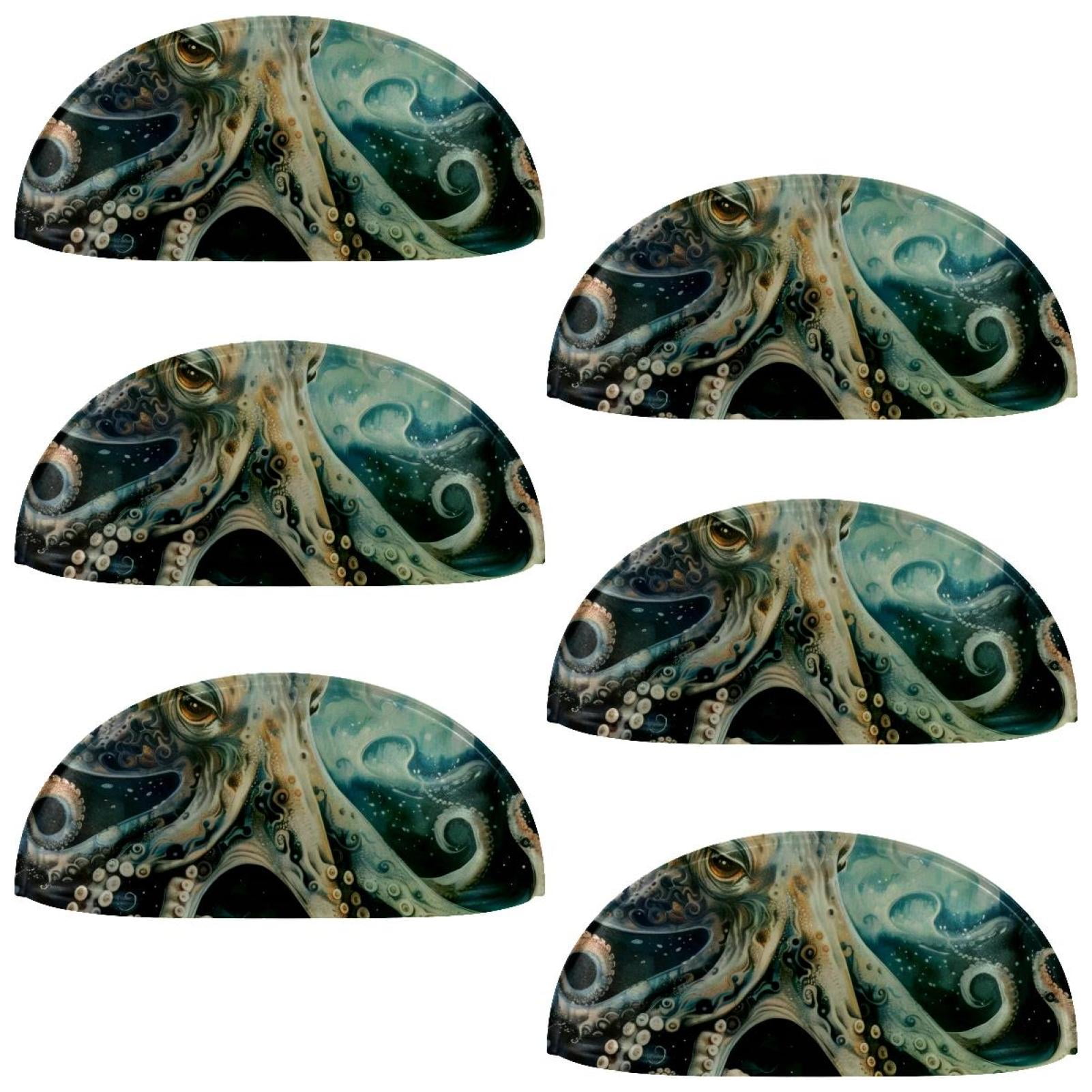 PhooArto 6 Pcs Cup Drawer Pulls, Space Ocean Octopus Shell Shape ...