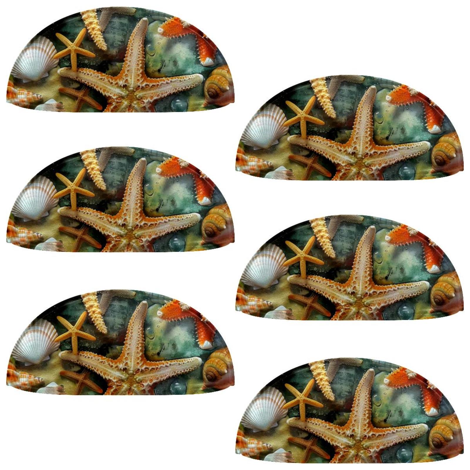 PhooArto 6 Pcs Cup Drawer Pulls, Starfish Seashells Coral Shell Shape ...