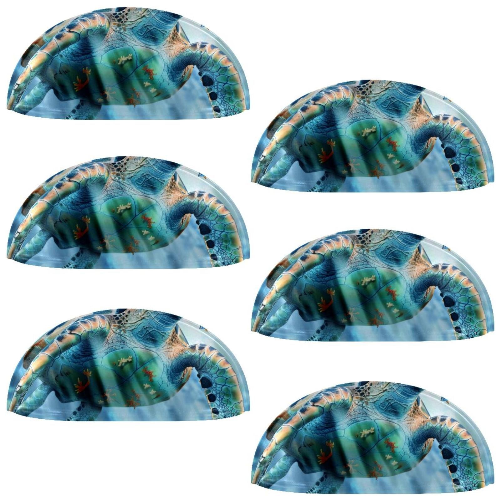 PhooArto 6 Pcs Cup Drawer Pulls, Swimming Sea Turtle Shell Shape ...