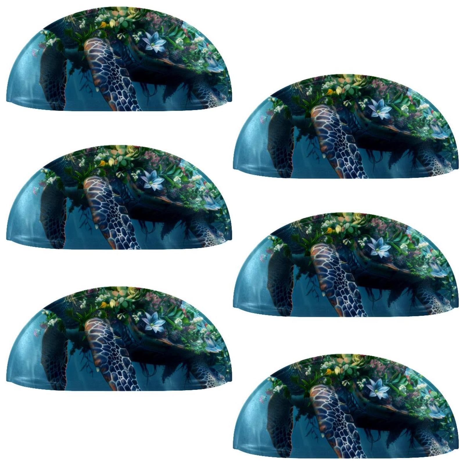 PhooArto 6 Pcs Cup Drawer Pulls, Underwater Sea Turtle Flowers Shell ...