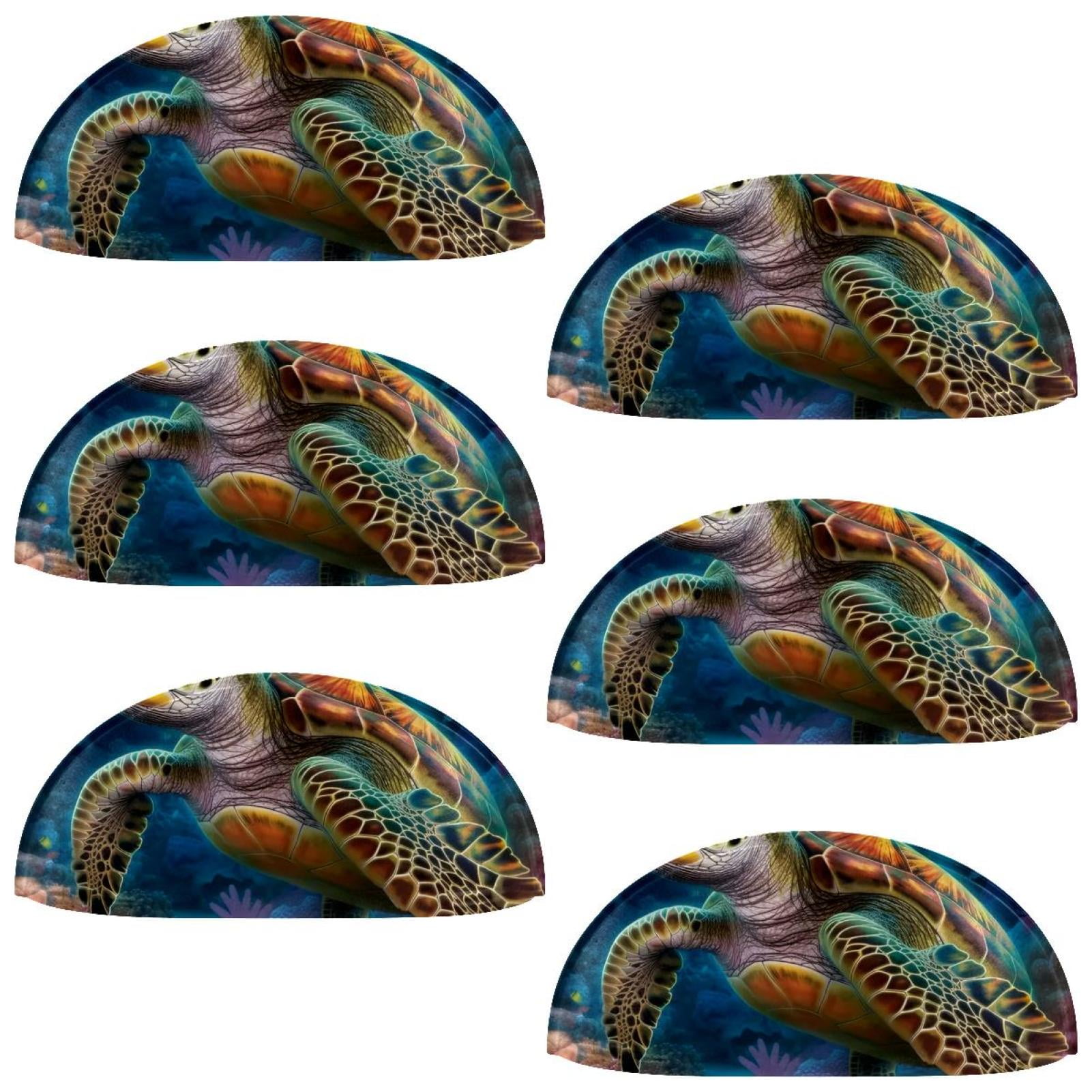 PhooArto 6 Pcs Cup Drawer Pulls, Underwater World Sea Turtle Shell ...